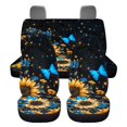 Jiueut Sunflower Butterfly Pattern Car Seat Covers, 4 Pieces Non-Fading ...