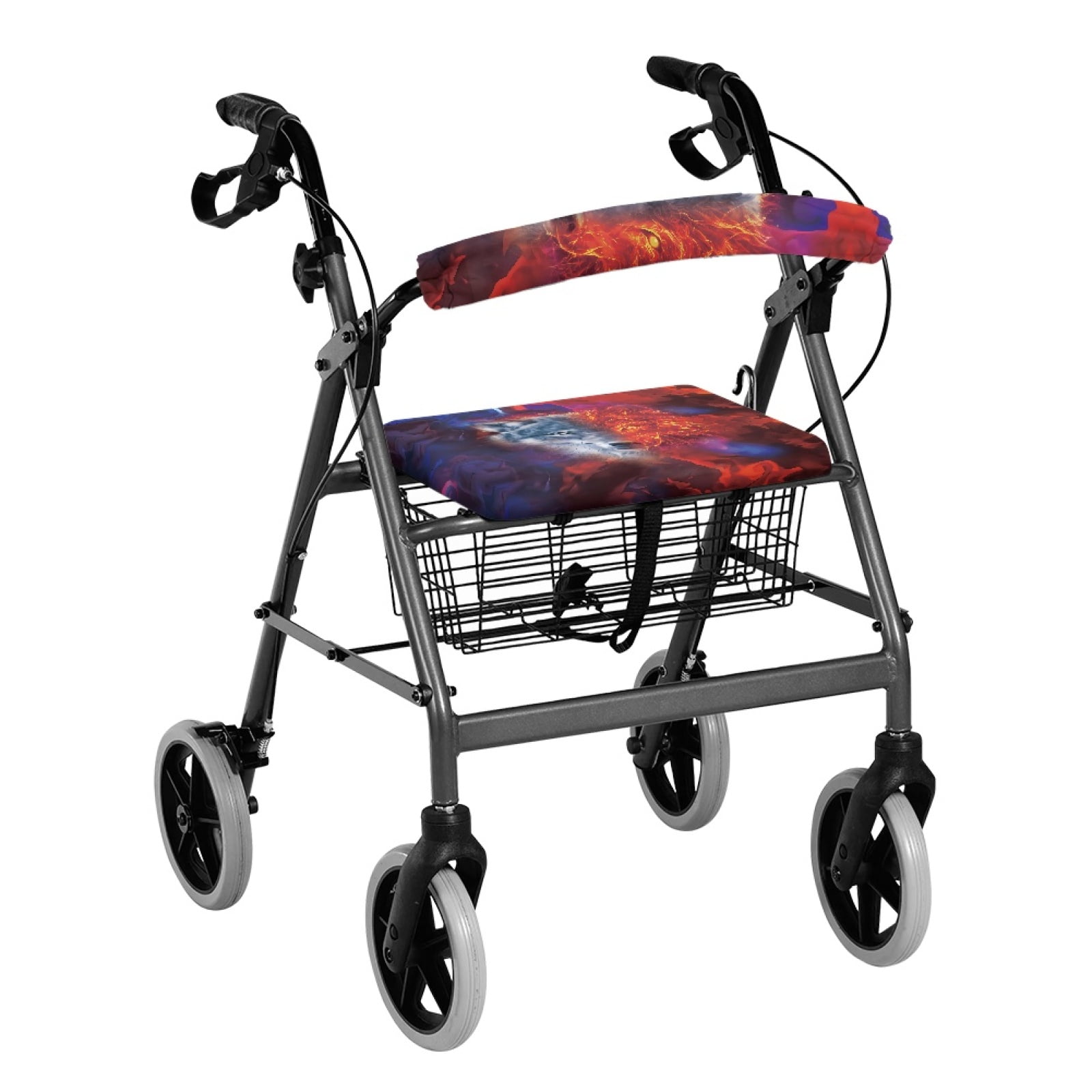 Jiueut Wolf Fire Rollator Walker Seat and BackRest RollBar Covers Set ...