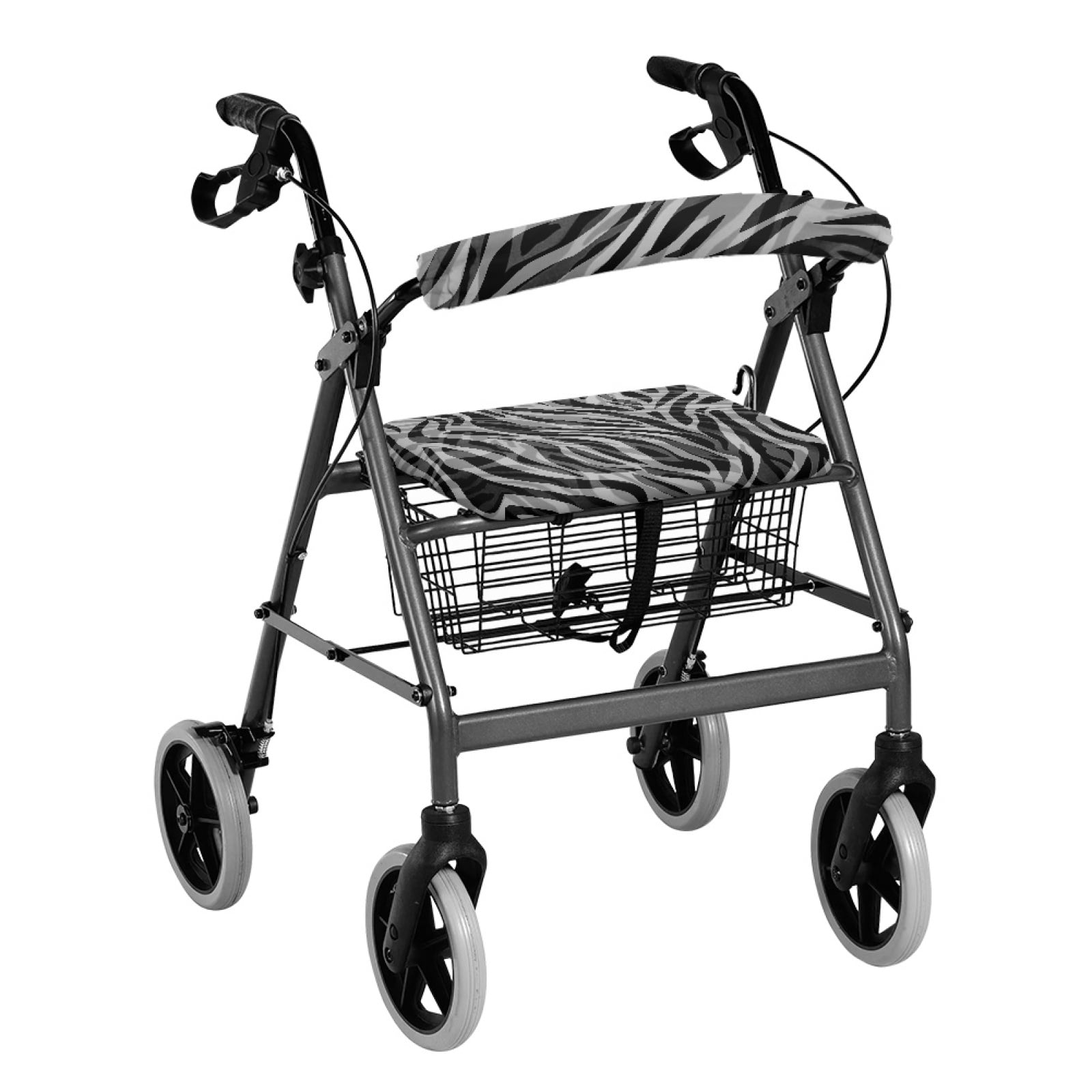 Jiueut Zebra Print Rollator Walker Seat and BackRest RollBar Covers Set ...
