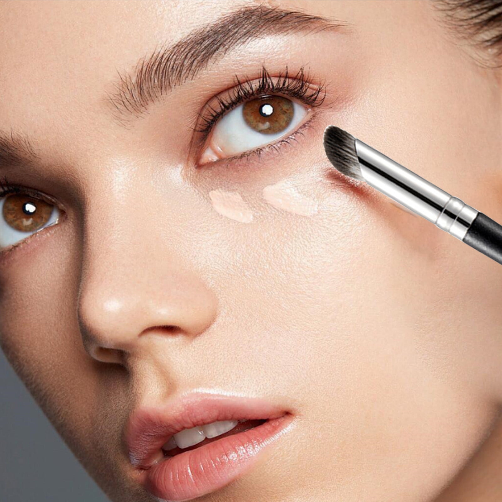 TyTqxy Concealer Makeup Brush Under Eye, Mini Angled Flat Top Nose ...
