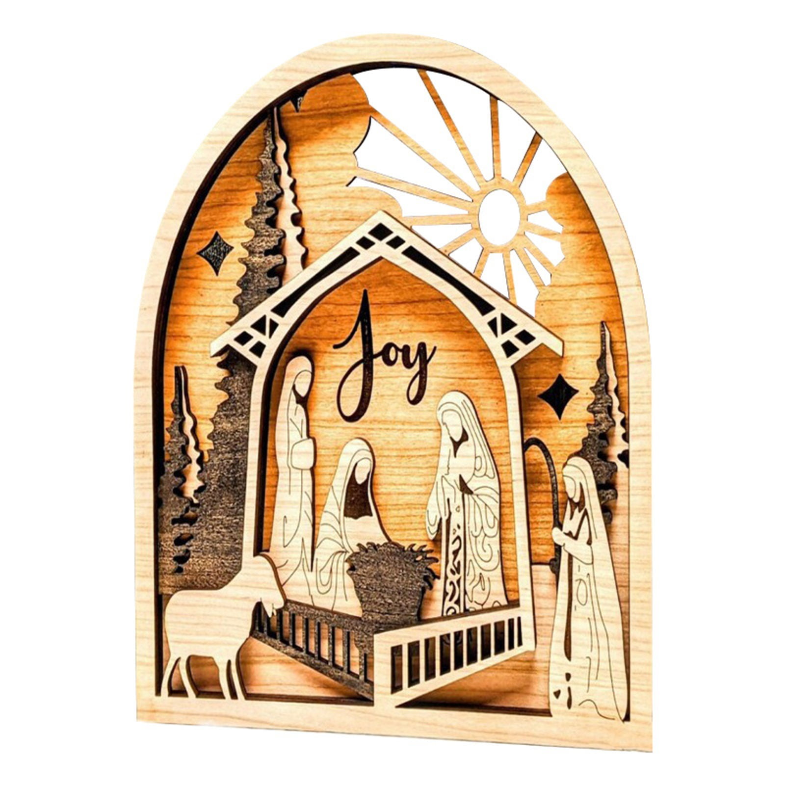 Jiusan Nativity Scene Set Kids Nativity Set Christmas Scene Wooden ...