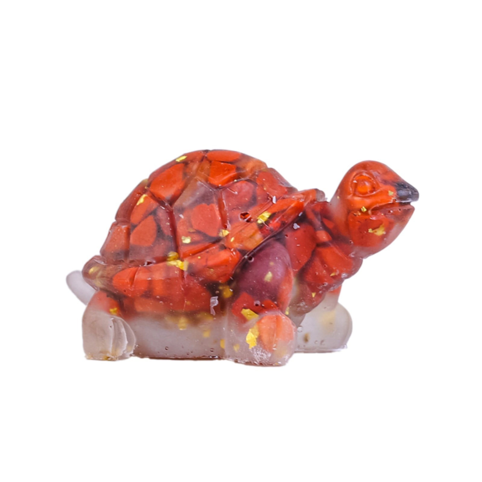 Jiusan Turtle Figurine Glass Turtle Natural Crystal Gravel Drip Resin ...
