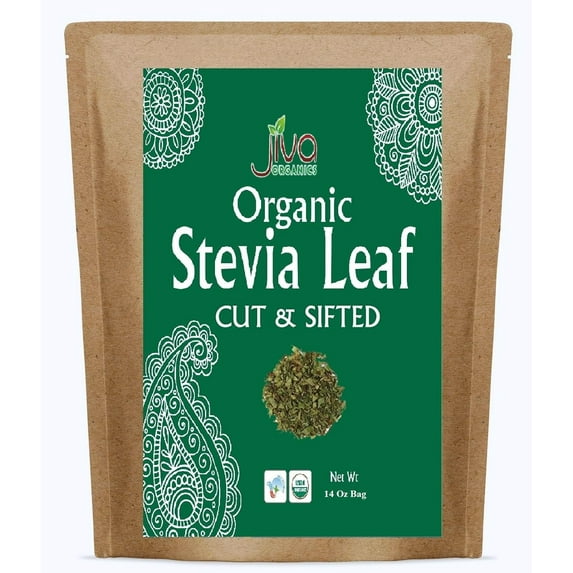 Jiva Organic Natural Stevia GGA1 Leaf Whole Cut & Sifted 14 Ounce Bulk ...