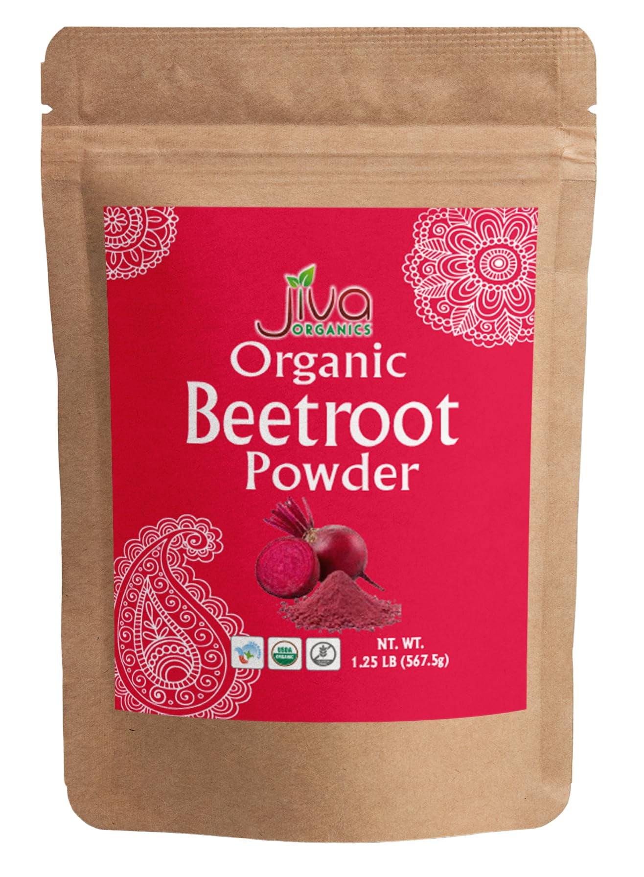 Jiva Organics Beet Root DEF29 Powder 1.25 LB Bulk Bag - for Baking ...