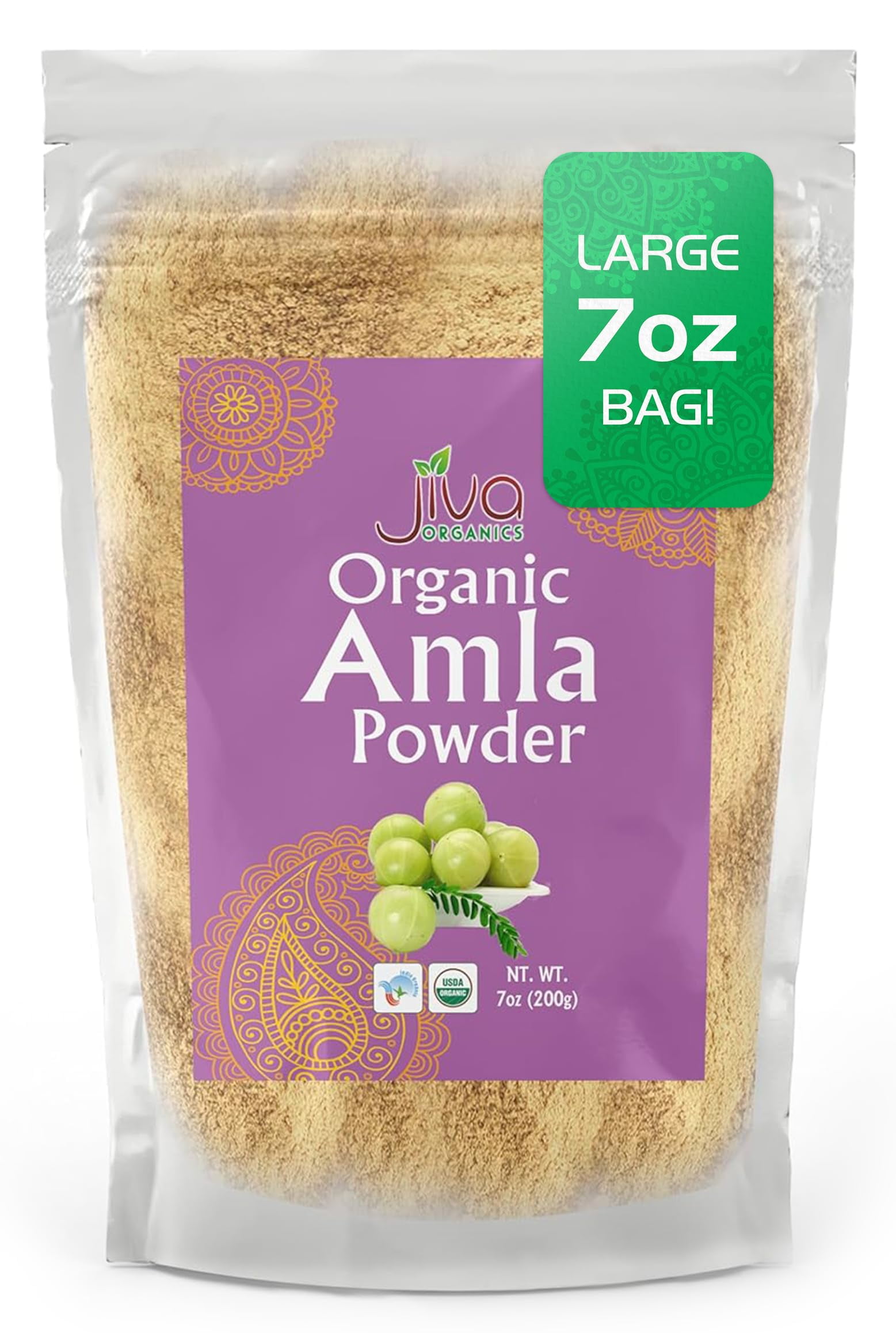 Jiva Organics Organic Pure Amla Berry Powder, 7 Ounce - Food Grade ...