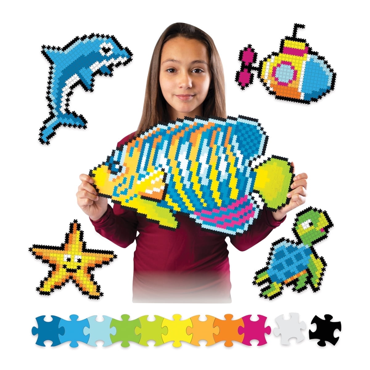 Jixelz 1500 pc Set - Under the Sea Puzzle Game for Kids, Turtle & Fish ...