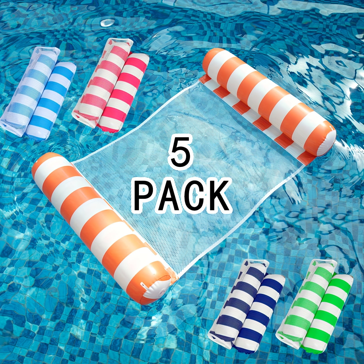 Jixiangyu Adult Swimming Ring 4-in-1 Inflatable Floating Bed: Hammock ...