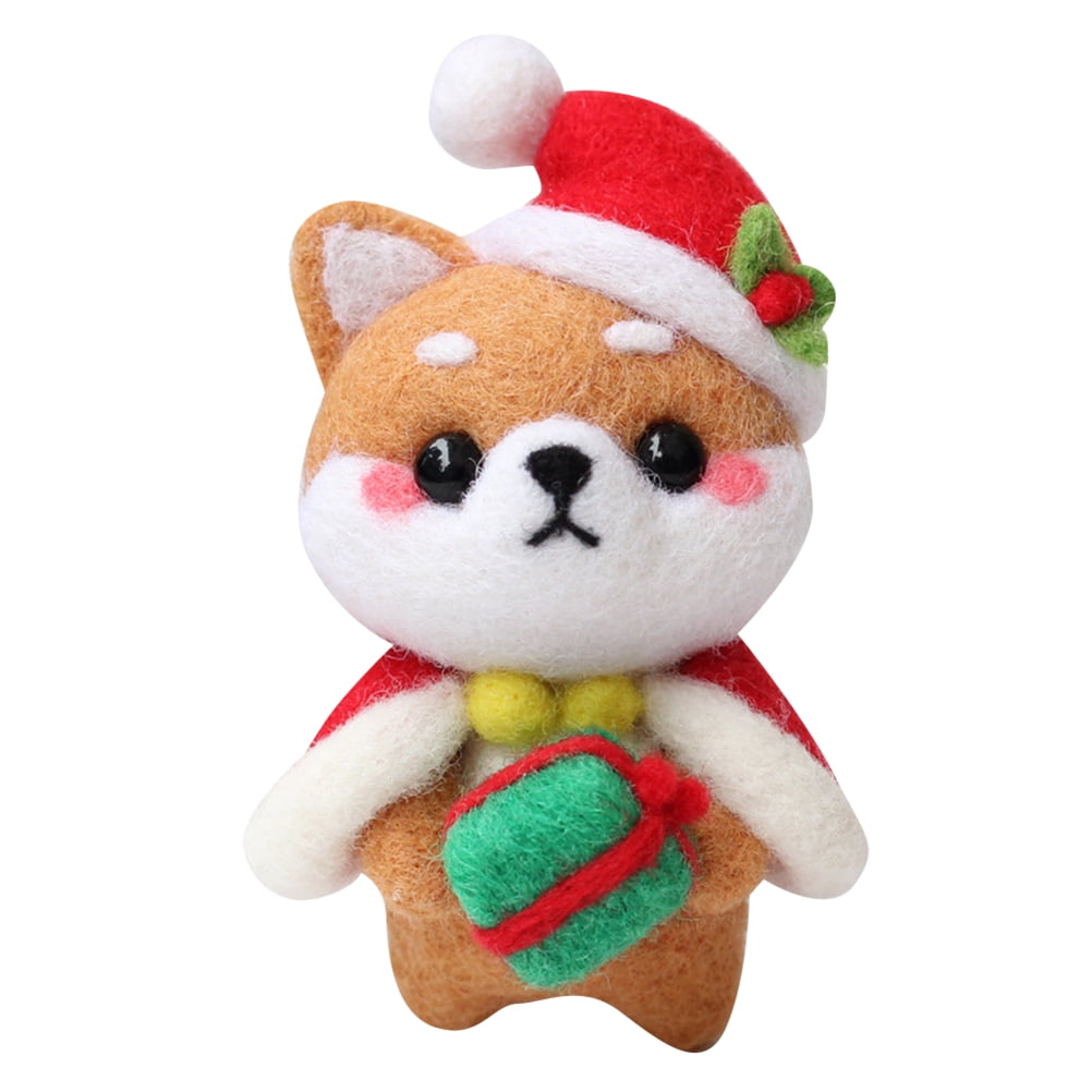 Jiyike 1 Set Shiba Inu Wool Felt Kit Handmade Animal Wool Felt Material ...