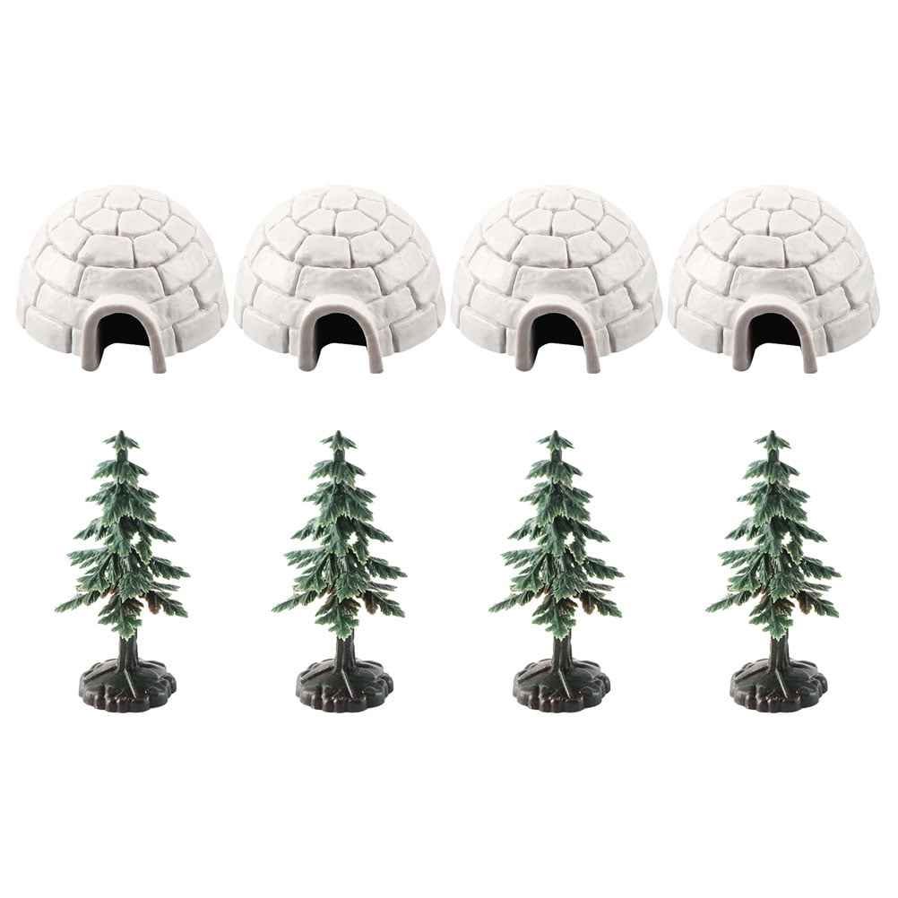 Jiyike 1 set of Simulation Tree Mini Ice House Figurine Decorative Ice ...