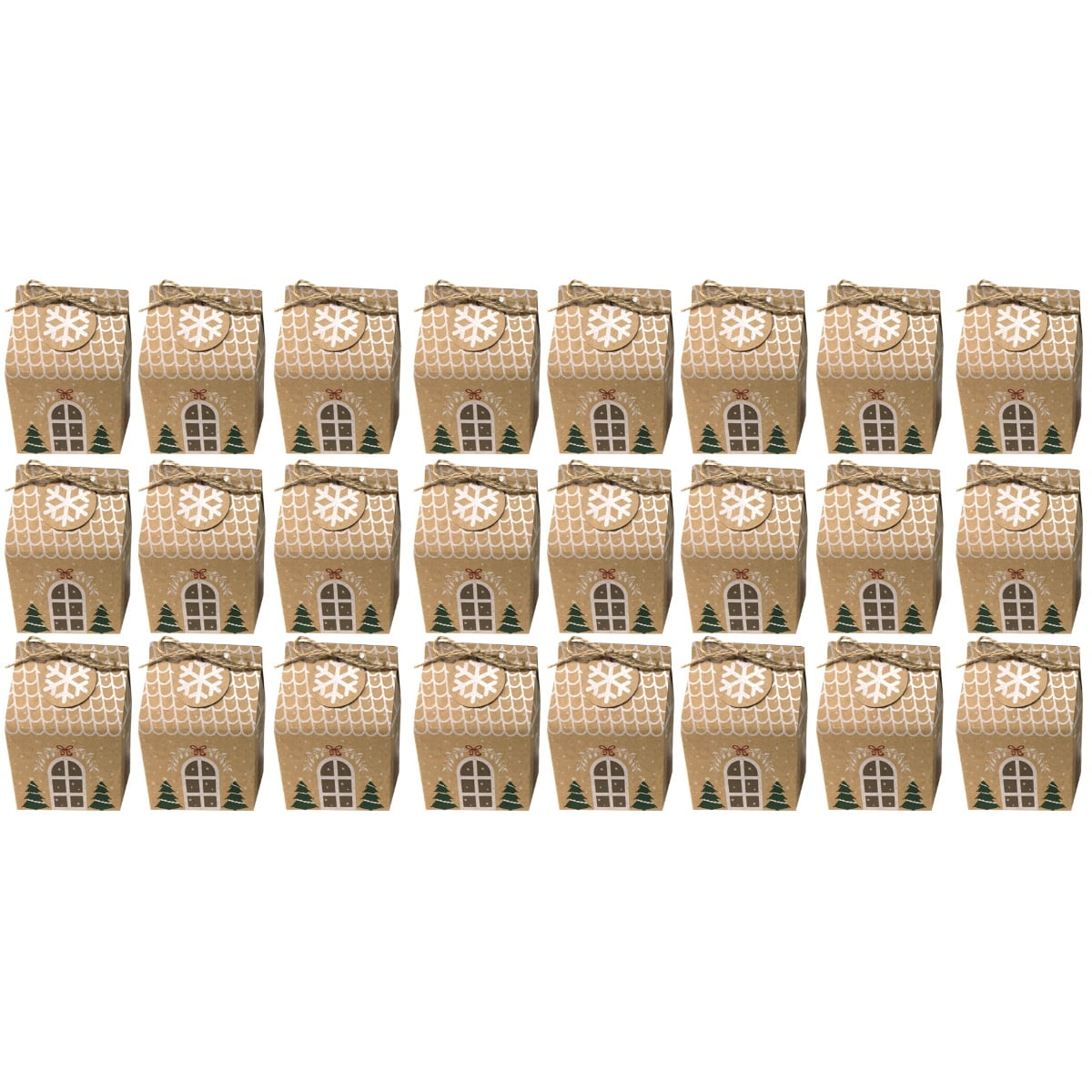 Jiyike 100 Sets of Christmas Paper Candy Boxes Gift Containers House ...