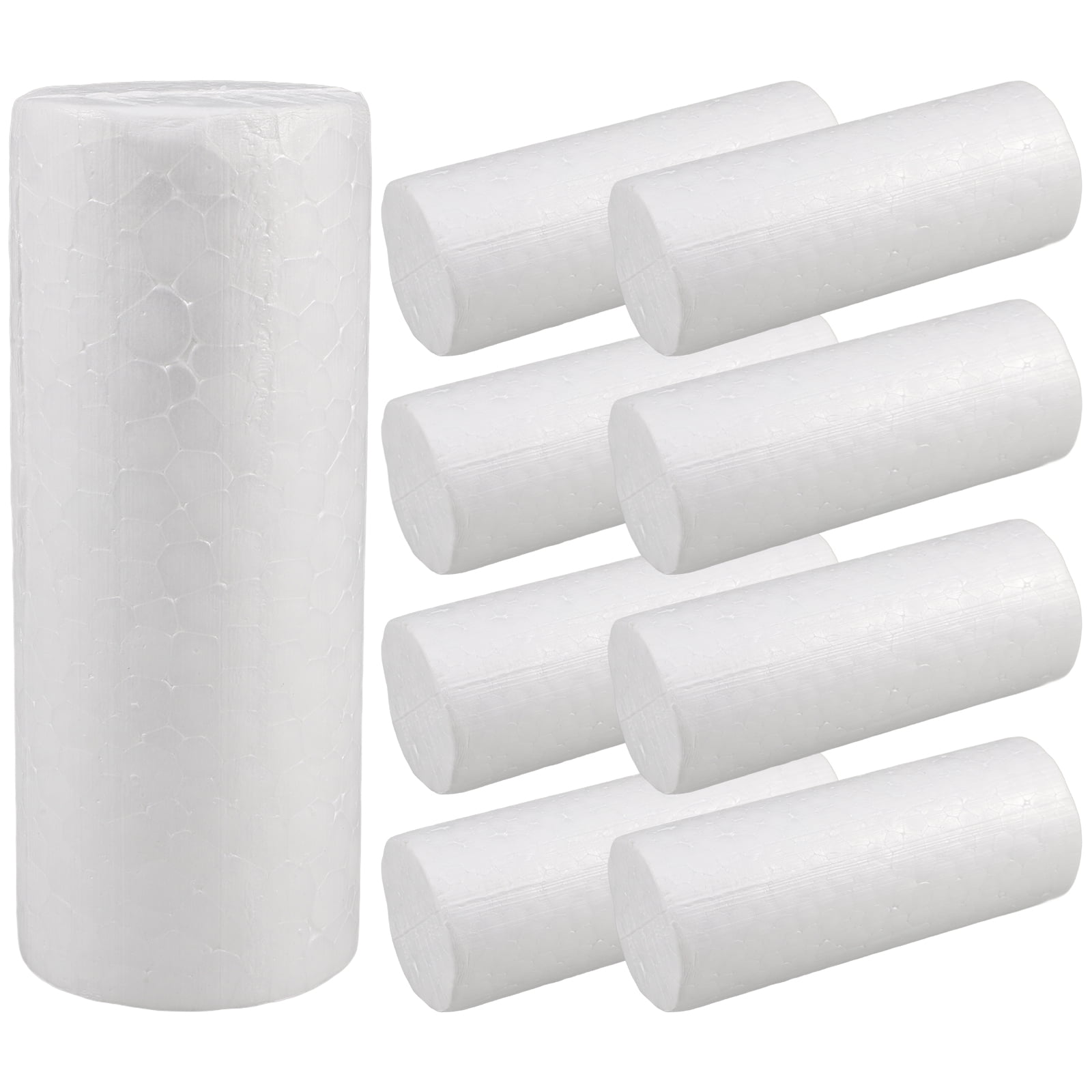Jiyike 10Pcs White Foam Cylinders For Christmas Crafts Polystyrene Foam ...