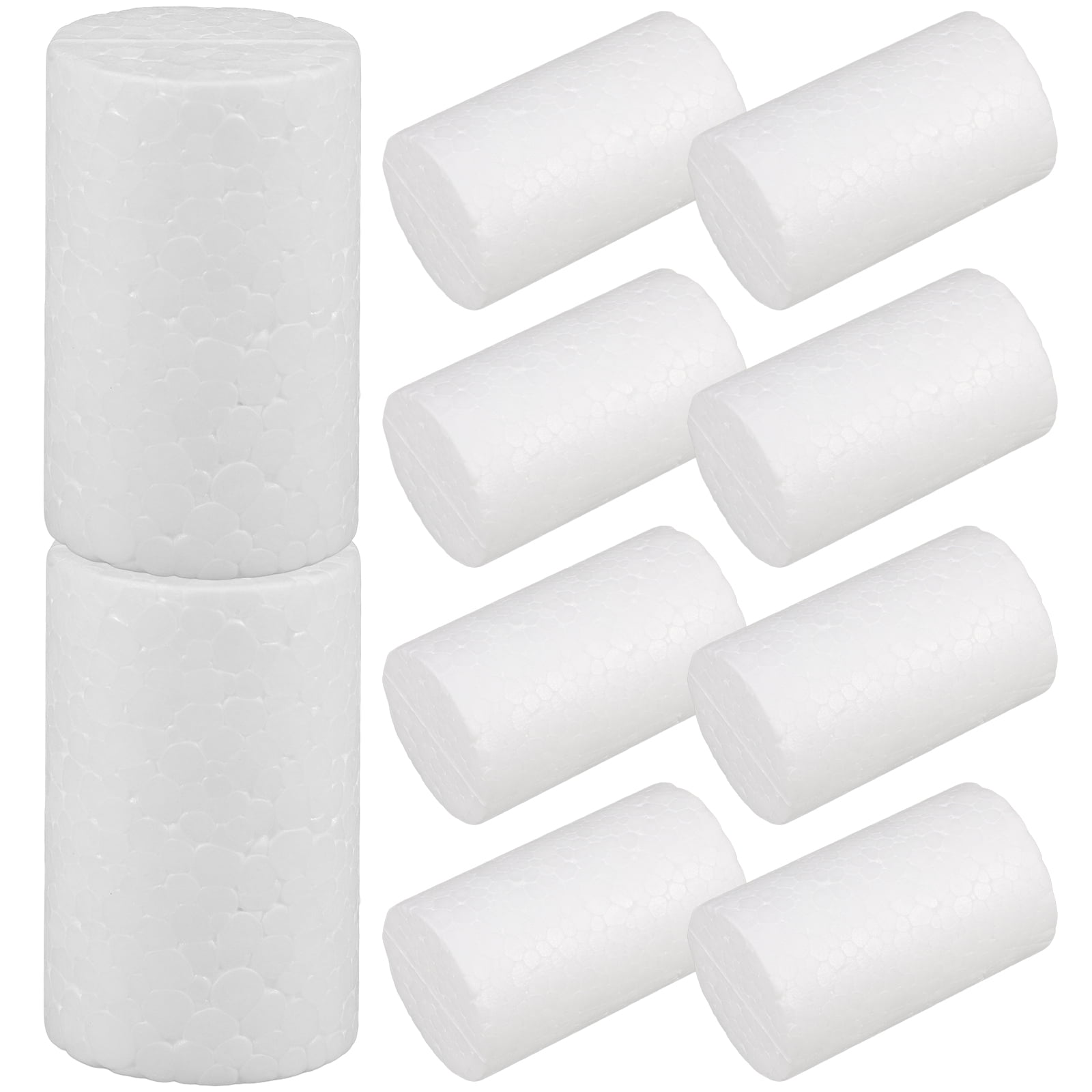 Jiyike 10Pcs White Foam Cylinders For Christmas Crafts Polystyrene Foam ...