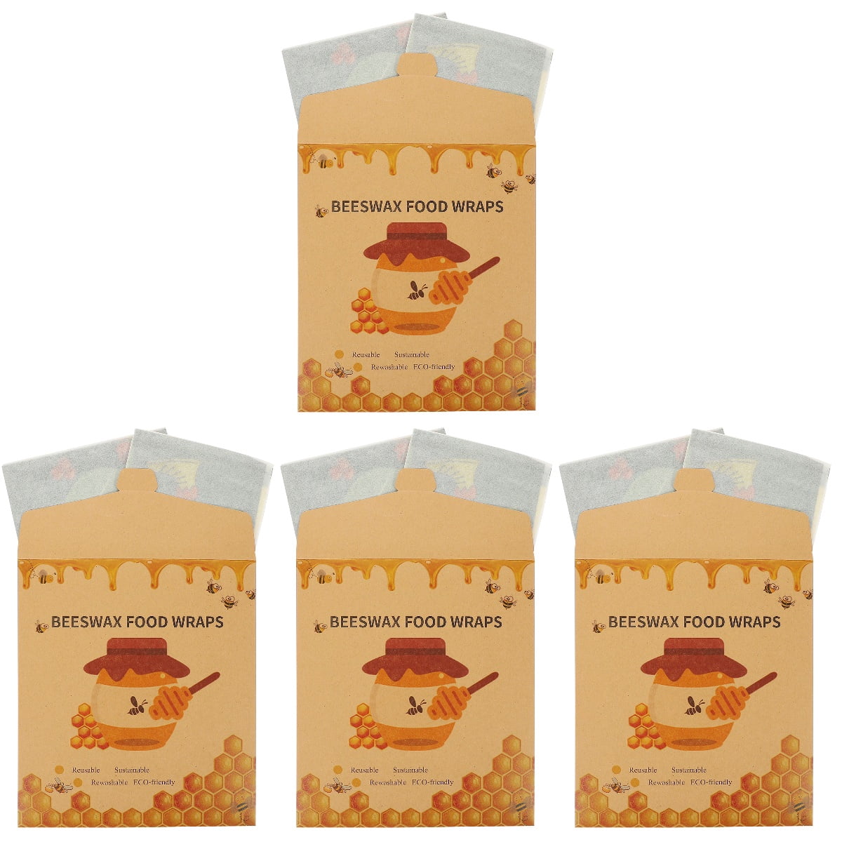 Jiyike 12 Pcs Beewax Food Wraps Sustainable Food Wraps Reusable Food ...