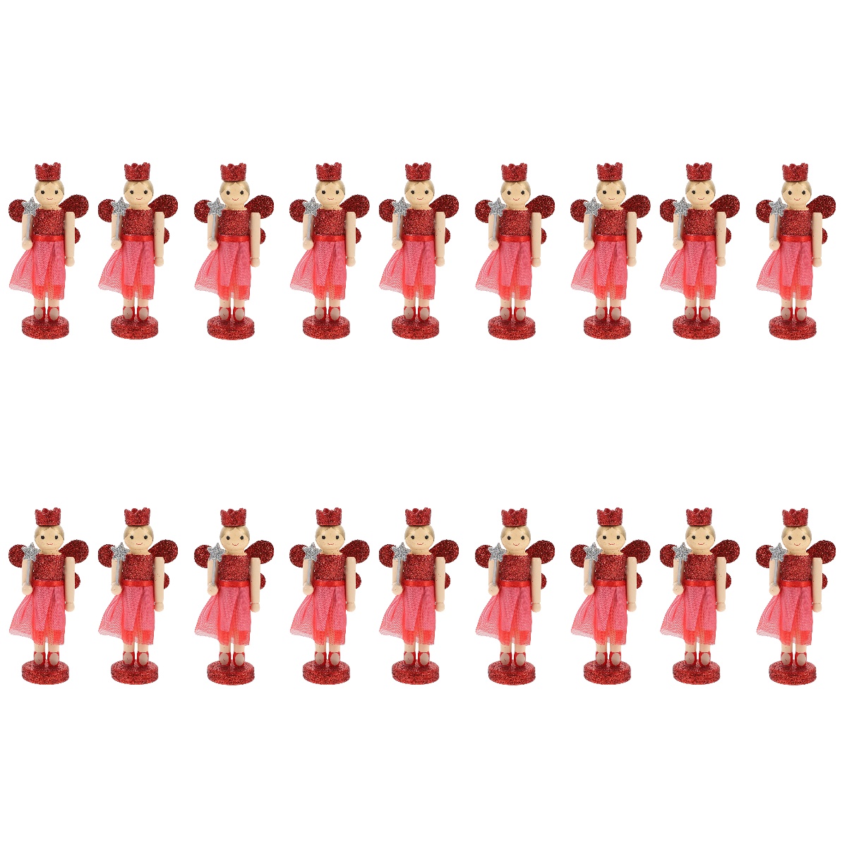 Jiyike 18 Pcs Festive Wooden Nutcracker Crafts Christmas Decors Angel ...