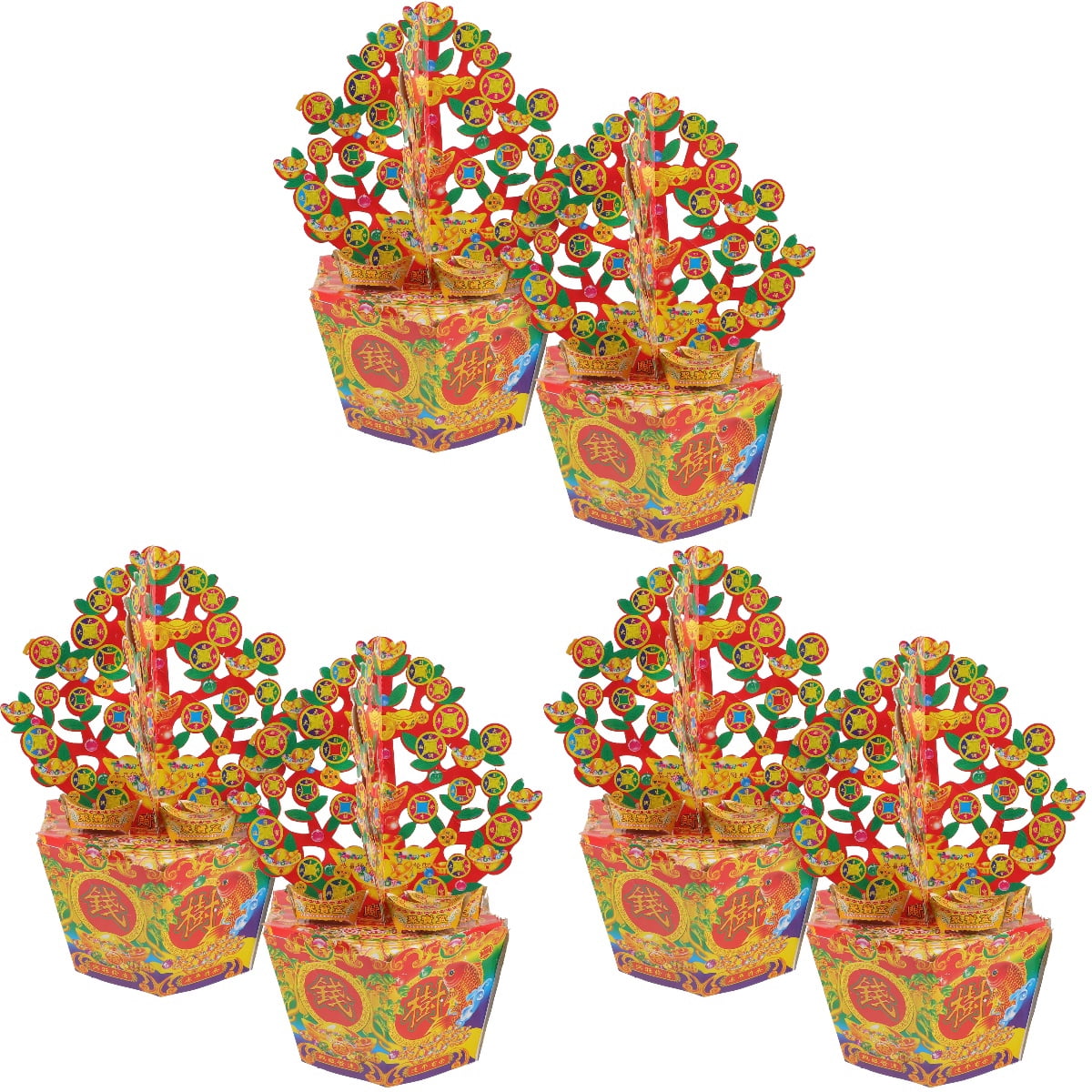 Jiyike 3 Pairs Ancestor Money Tree Role-playing Burning Paper Ghost ...