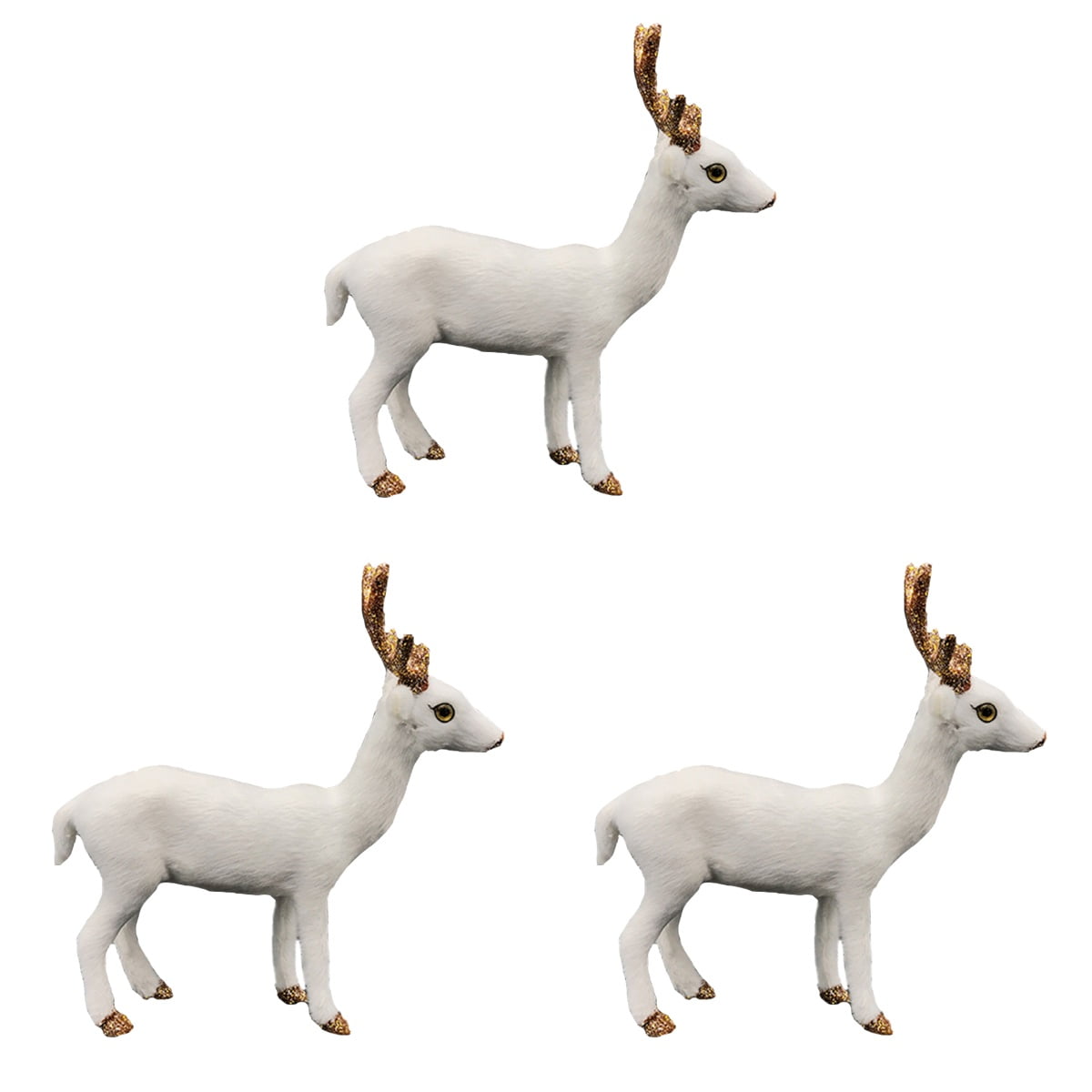 Jiyike 3 pcs Simulation Deer Toys Mini Deer Model Desktop Decoration ...