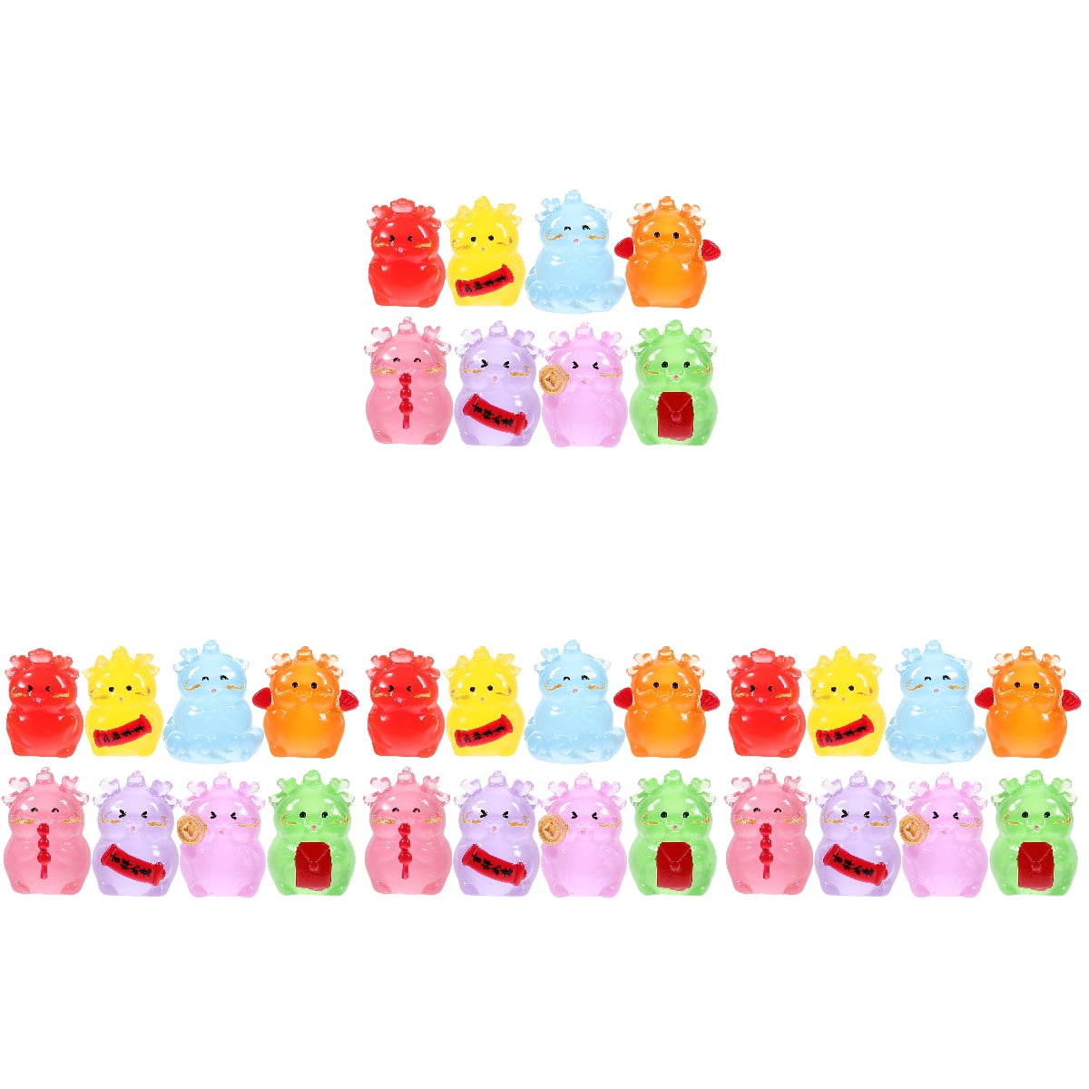 Jiyike 32 pcs Glow In The Dark Dragons Figurines Mini Dragon Ornaments ...