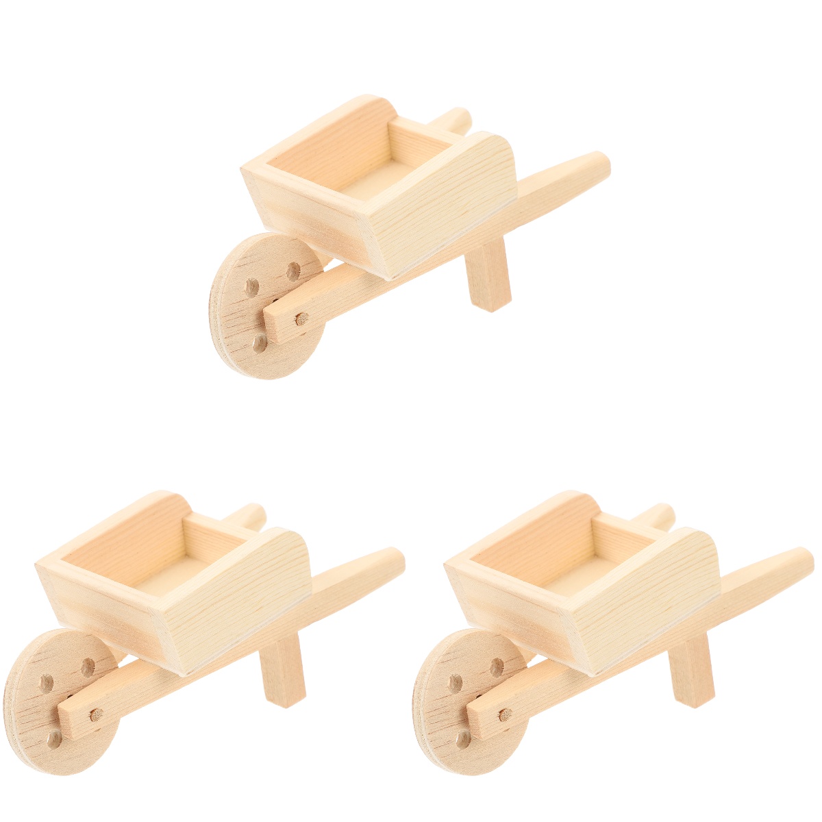 Jiyike 3pcs Tiny Cart Model Landscape Wheelbarrow Model Farm ...