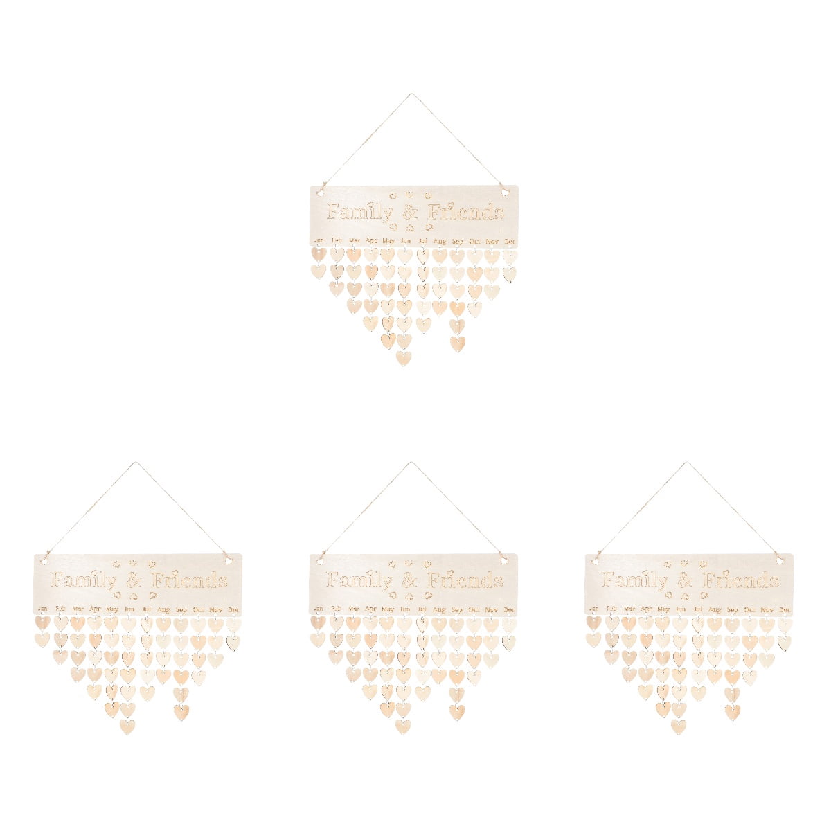 Jiyike 4 Sets Family Reminder Calendar Board Wooden Family Friends ...