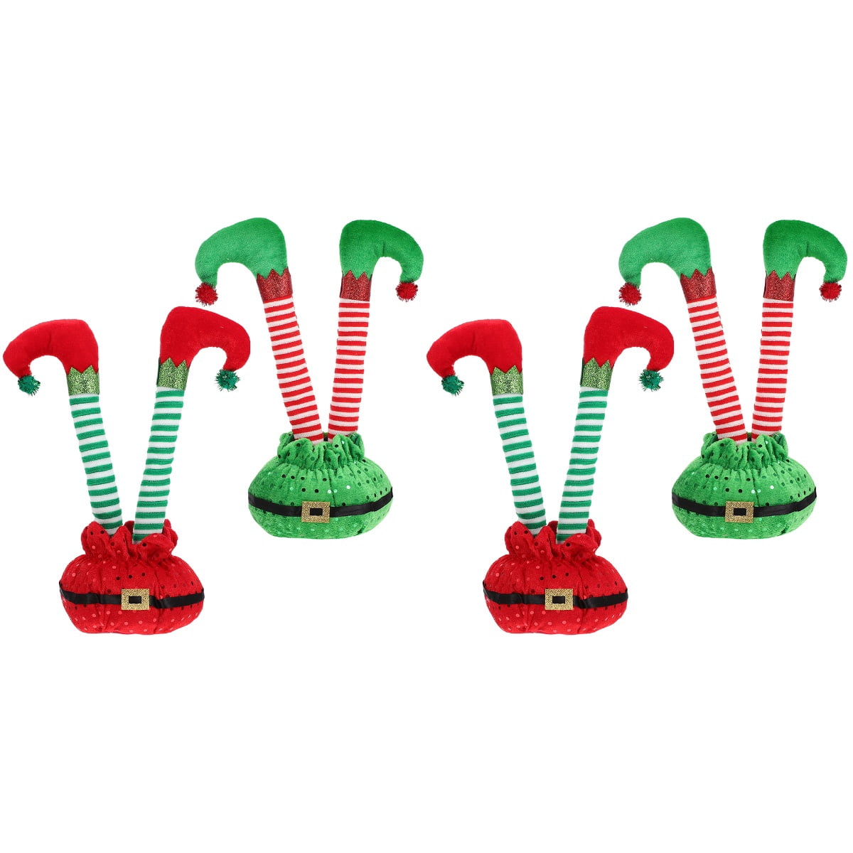 Jiyike 4 pcs Christmas Elf Legs Decorations Party Props Outdoor Stuffed ...