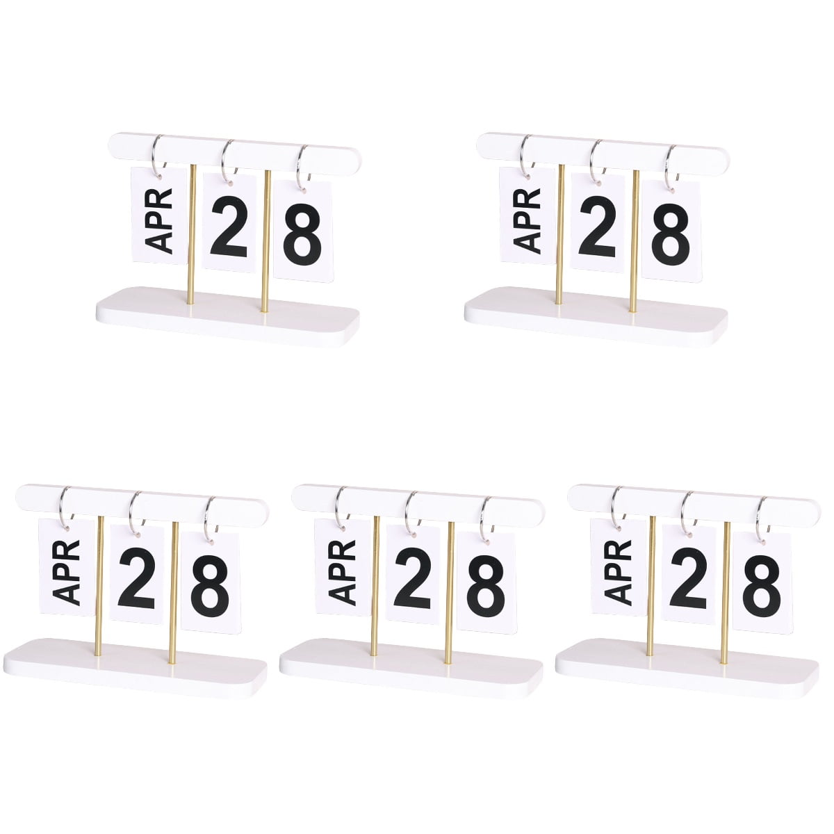 Jiyike 5pcs Wooden Desk Calendar Perpetual Flip Calendar Vintage ...