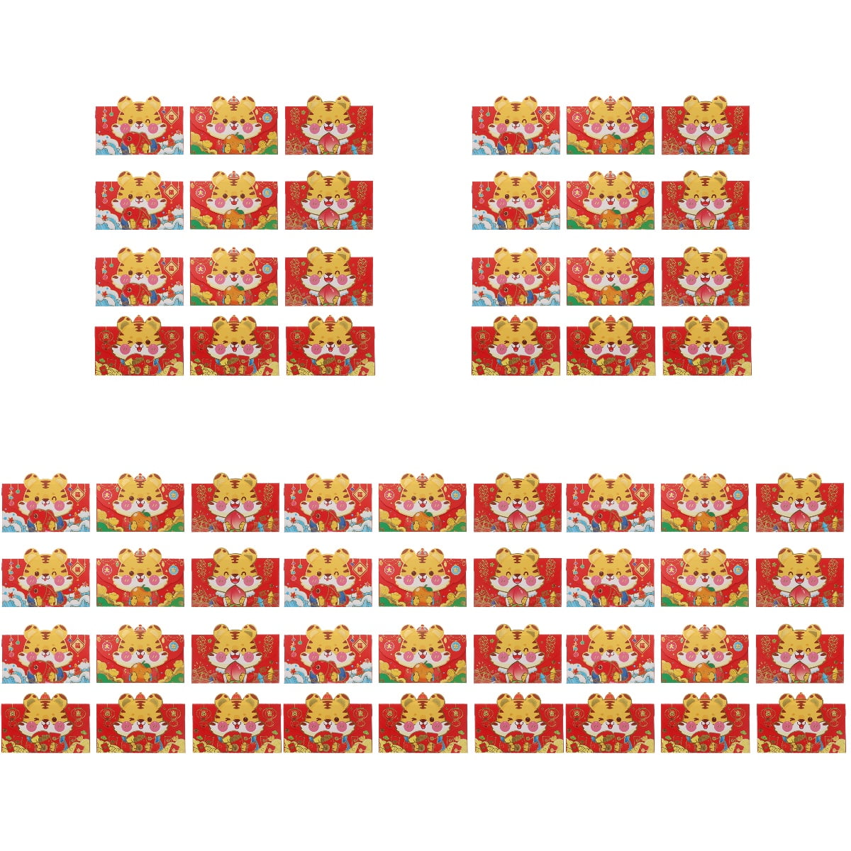 Jiyike 60 Pcs Creative Red Pockets Paper Red Packets 2022 Chinese New ...