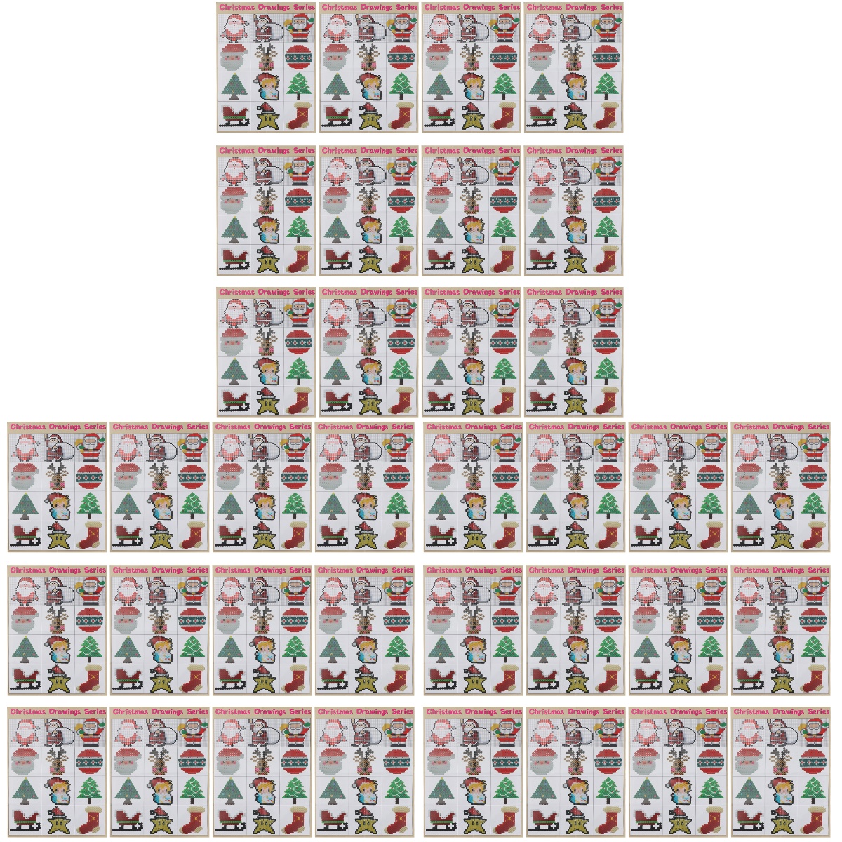 Jiyike 60 pcs Christmas Fuse Beads Manual Paper Fuse Beads Drawing for ...