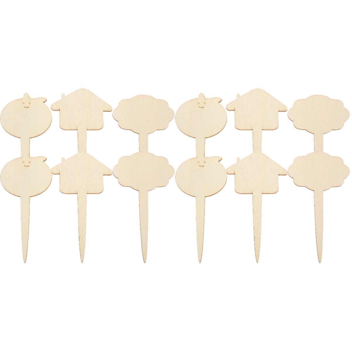 Jiyike 60 pcs Wooden Plant Labels Flower Bed Inserts Plants Flowers ...