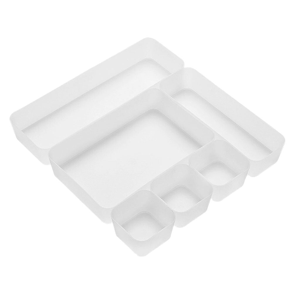 HONITANO Sundries Organizing Box White Plastic For Home Office Use 6Pcs ...
