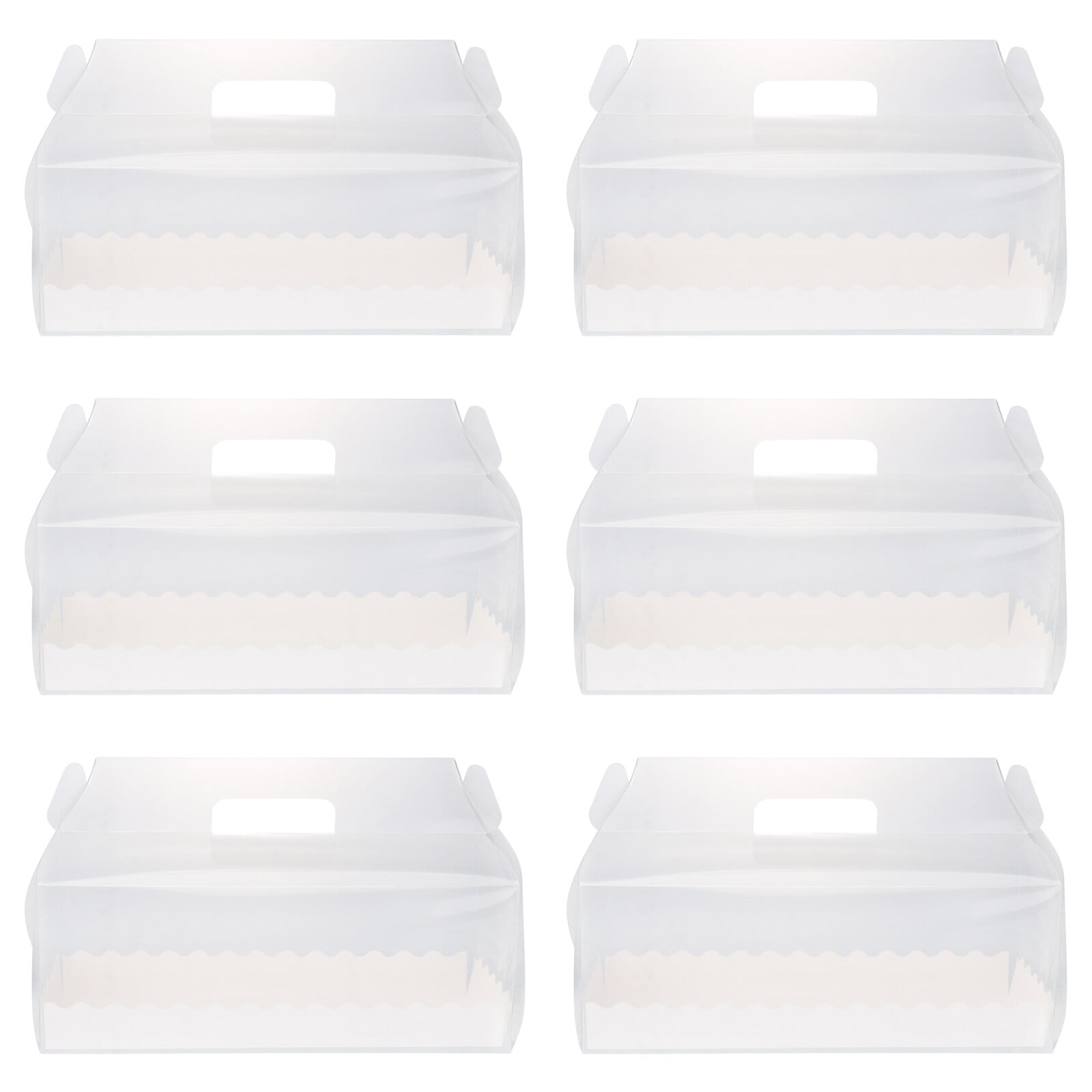 Jiyike 6pcs Transparent Cake Roll Packaging Box with Tray Portable ...