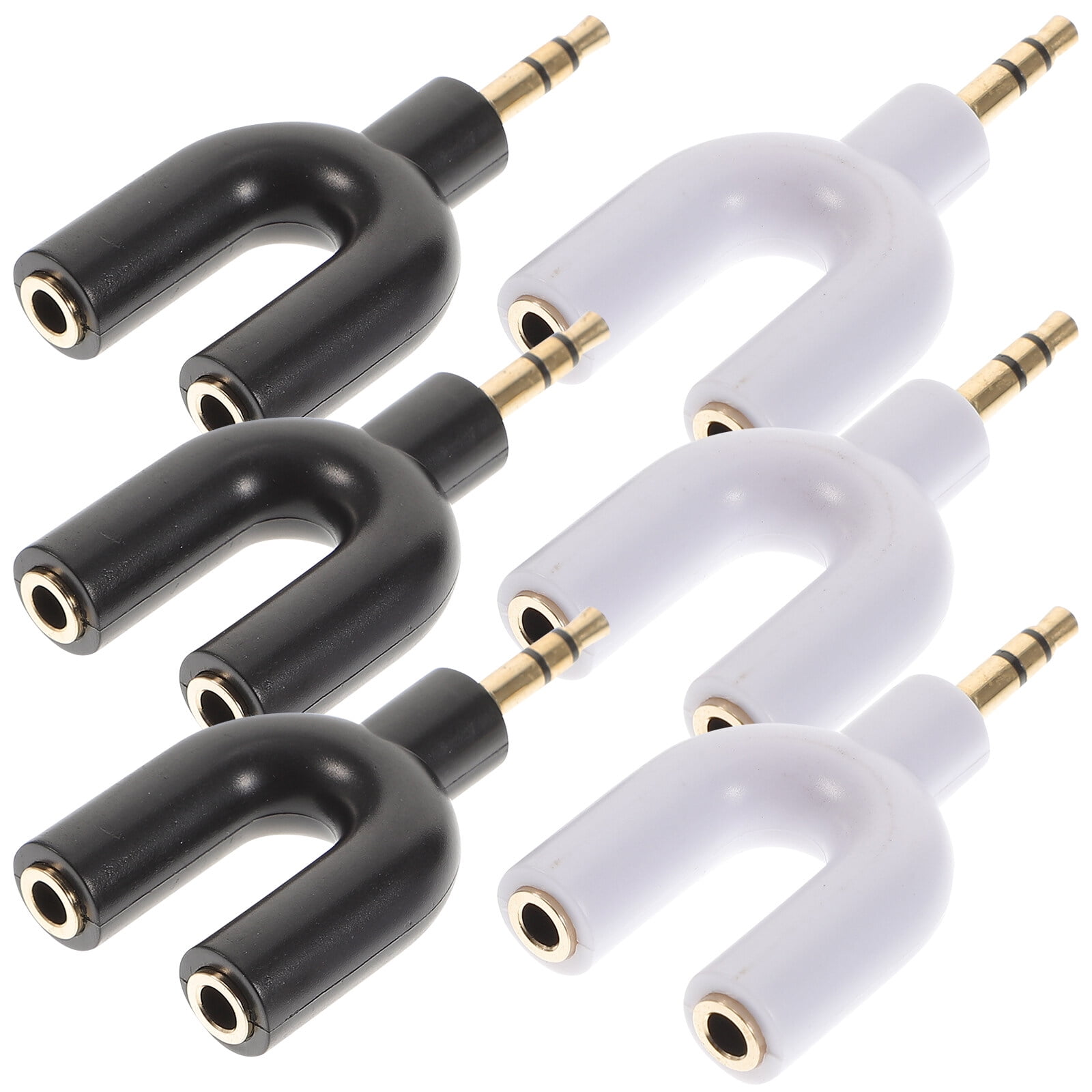 Jiyike 6pcs U Shape 3.5mm Headphone Adapter Y Splitter 1 To 2 Headphone ...