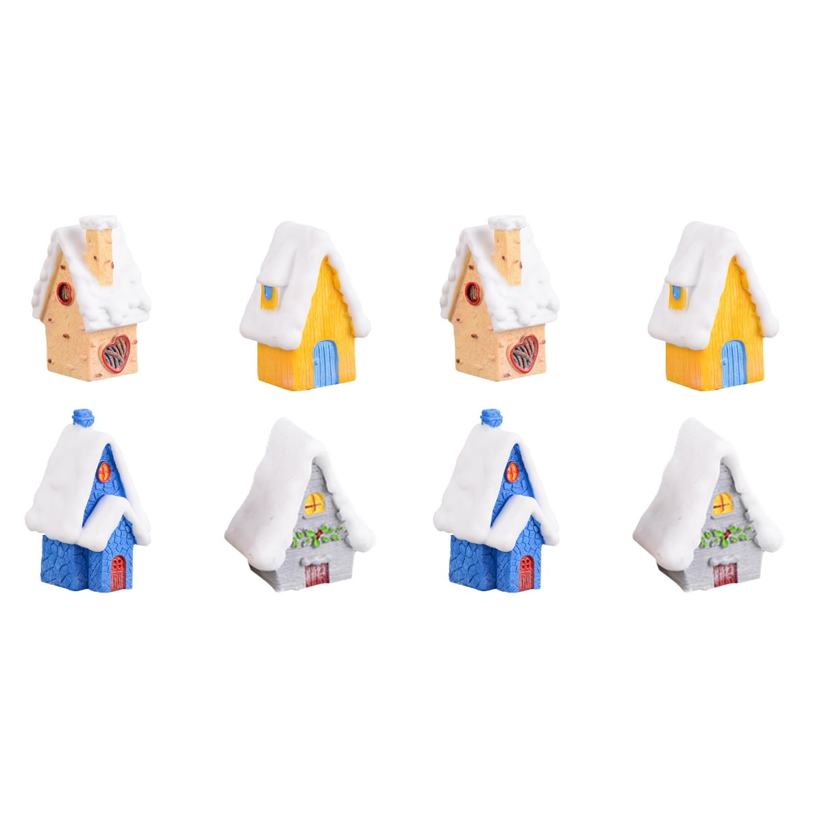 Jiyike 8 PCS Mini Small Snow House Cottages DIY Toys Crafts Figure Moss ...