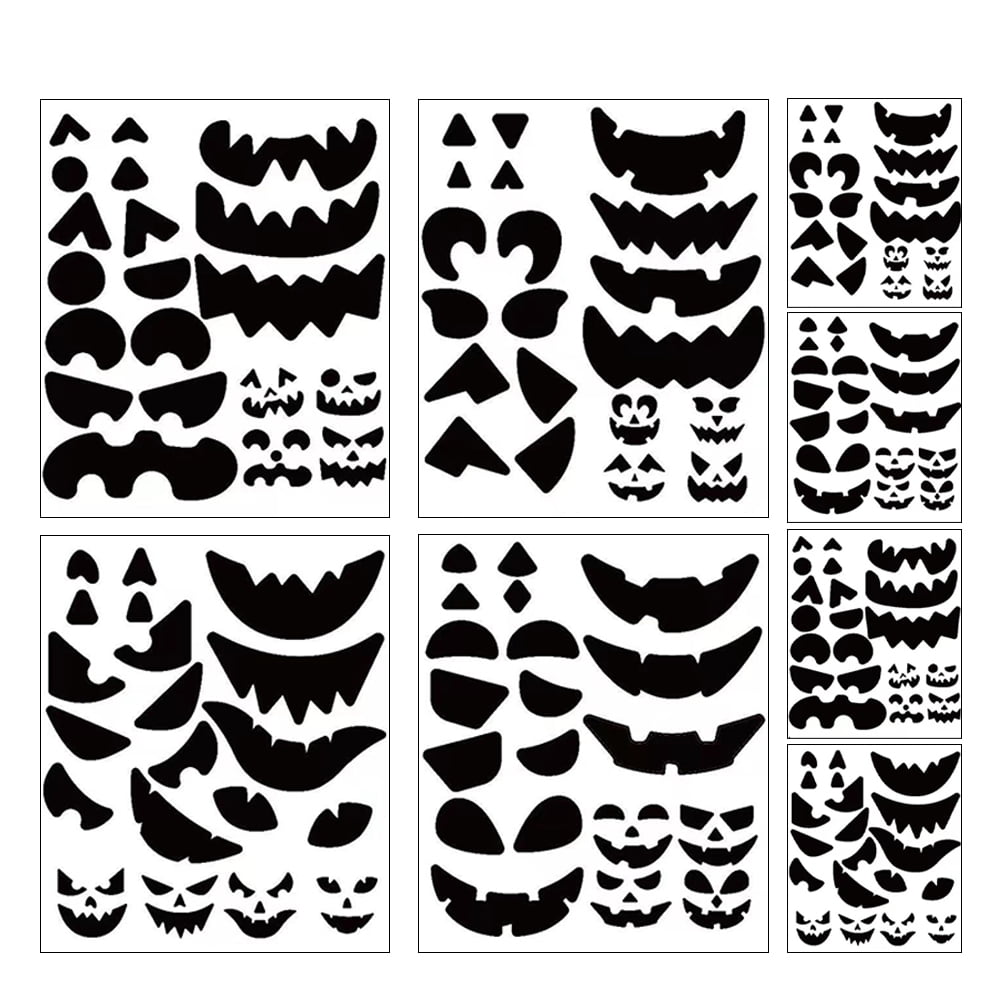 Jiyike 8 Sheets Halloween Pumpkin Decorating Craft Stickers Small ...