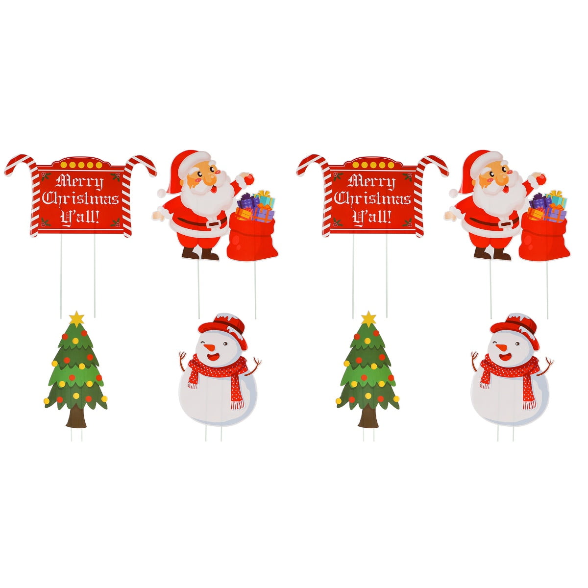 Jiyike 8 pcs Christmas Yard Signs Garden Cartoon Stakes Garden Stakes ...