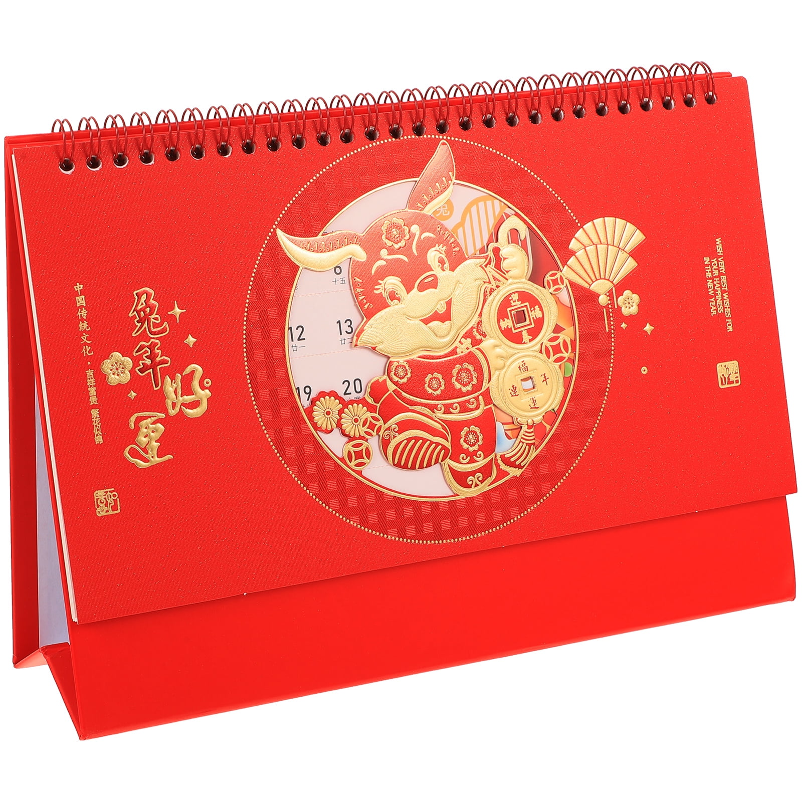 Jiyike Chinese Desk Calendar Desktop Standing Monthly Calendar Office ...