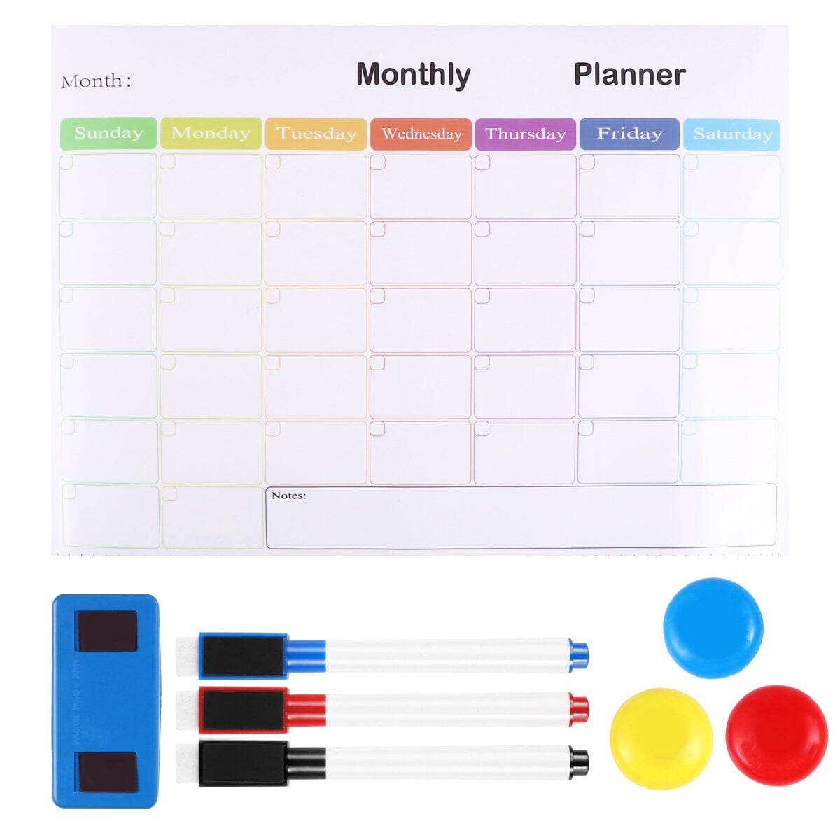 Jiyike Erasable Magnetic Plan Board Monthly Planner Schedule Sticker ...