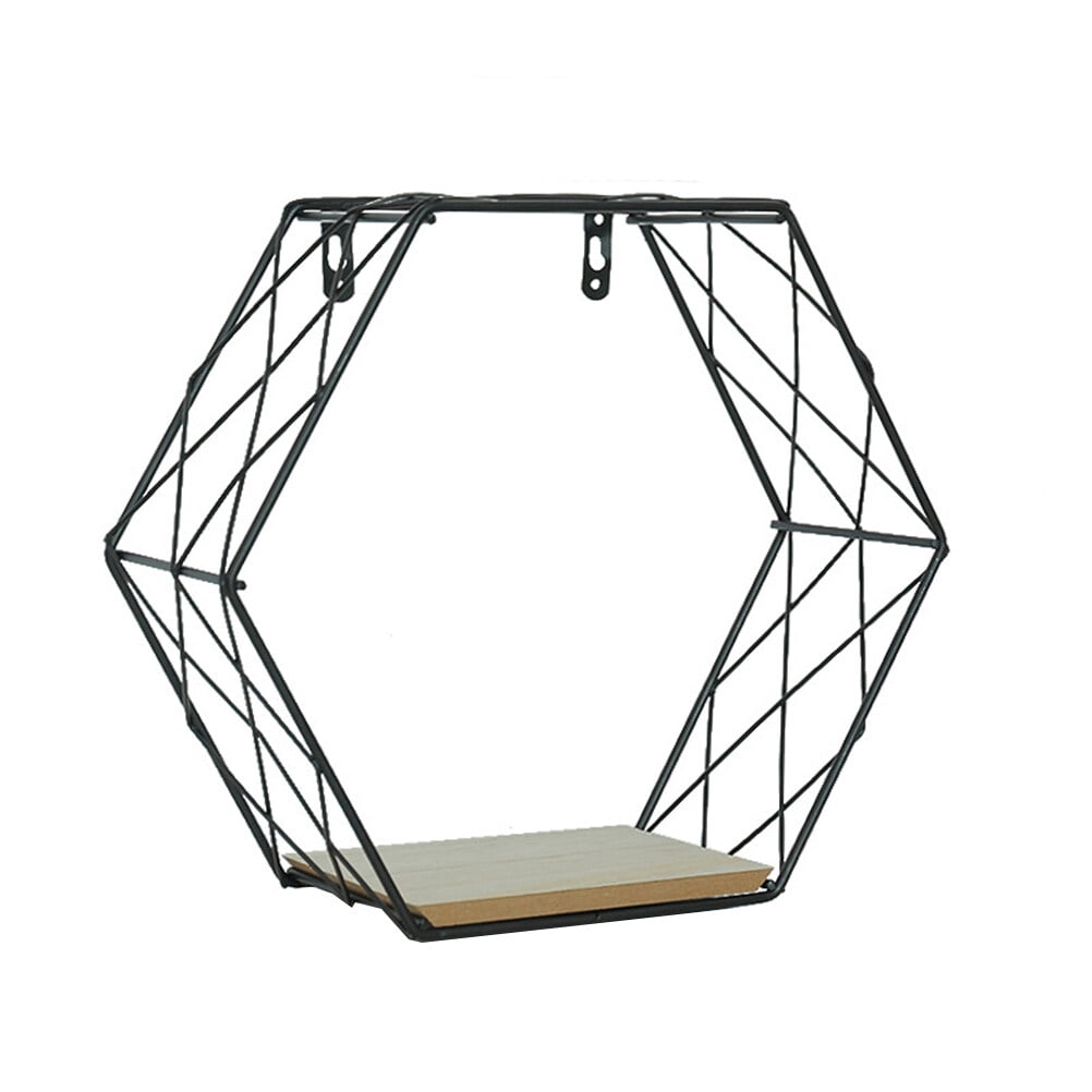Jiyike Hexagon Wall Rack Decorative Shelves Creative Storage Shelves ...