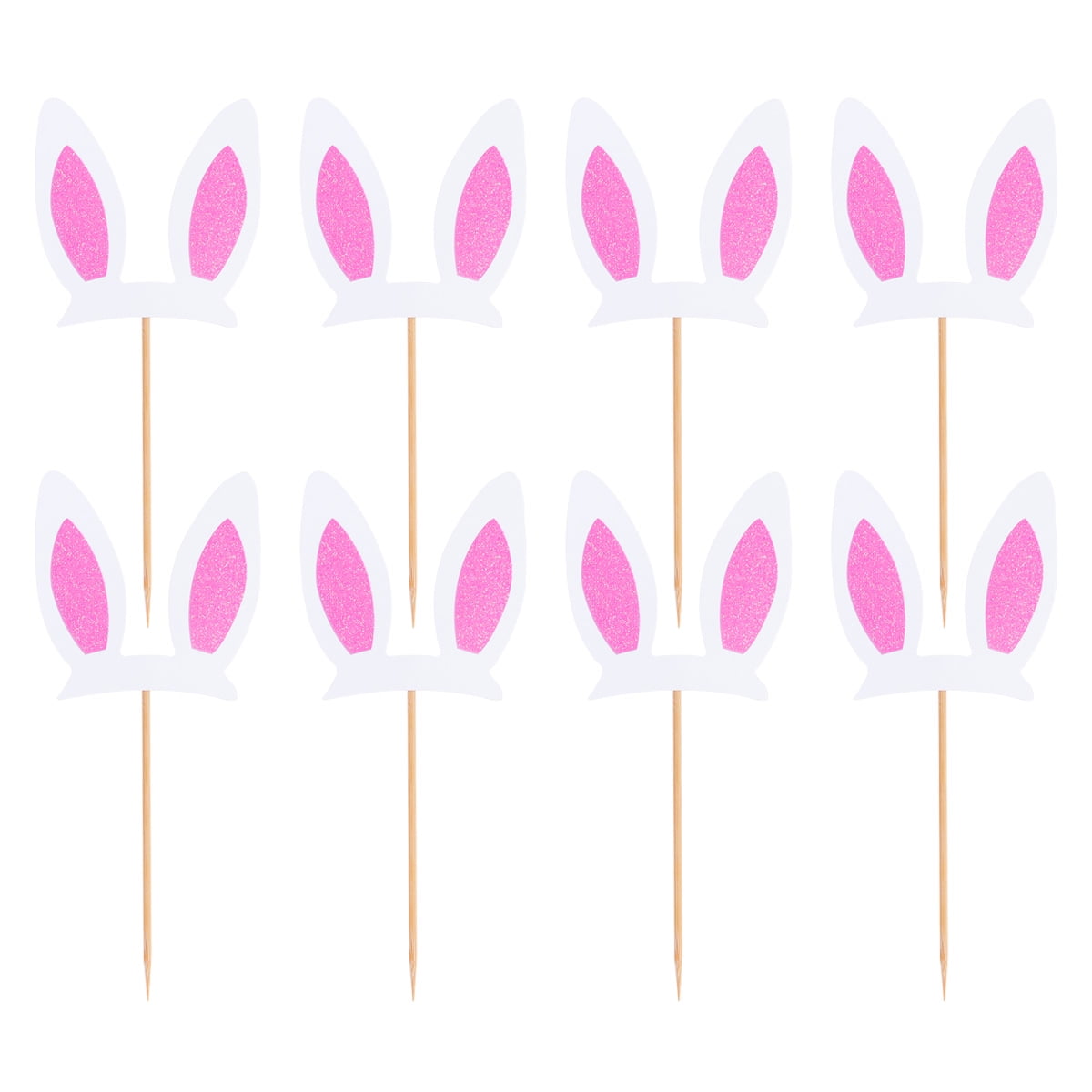 Jiyike Rabbit Ear Cupcake Toppers: Bunny Ear Cake Topper Cupcake Picks ...