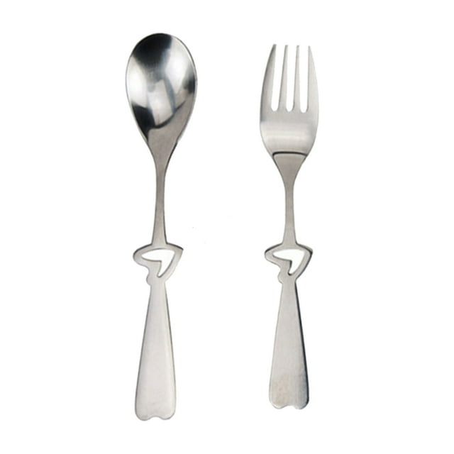 Jiyike Stainless Steel Flatware Set Hollow Heart Spoon Fork Silverware ...