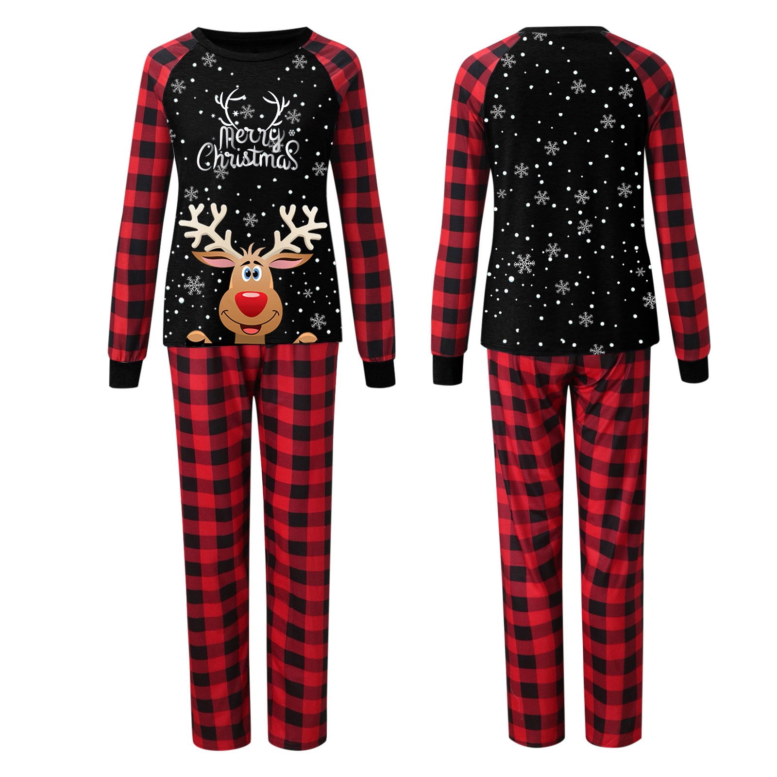 Jiyugala Christmas Pajamas for Family Mommy for Cute Big Headed Deer ...