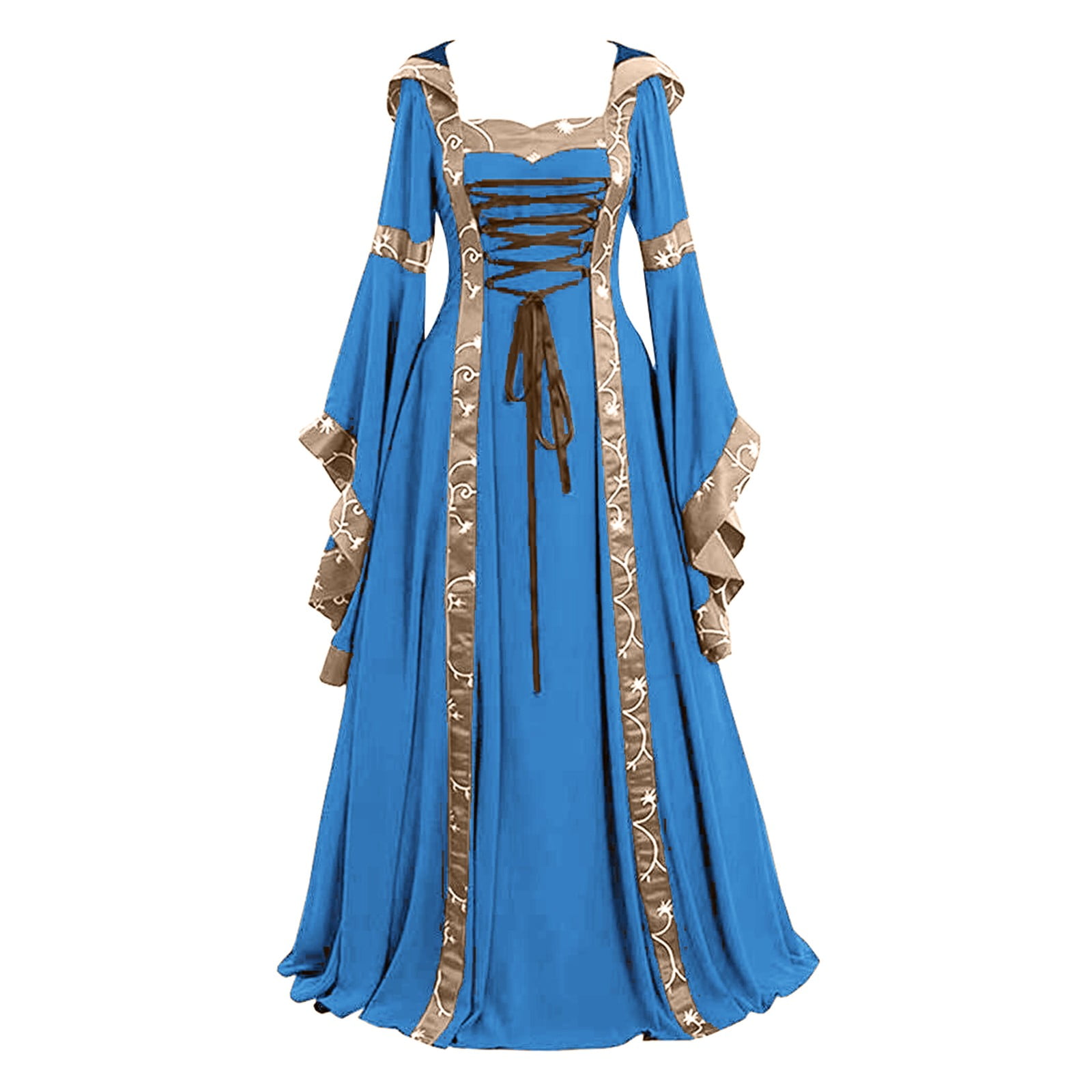 Clearance 2024!Dress for Women Vintage Medieval Length Floor Dress Women's Gothic Women's Dress ...