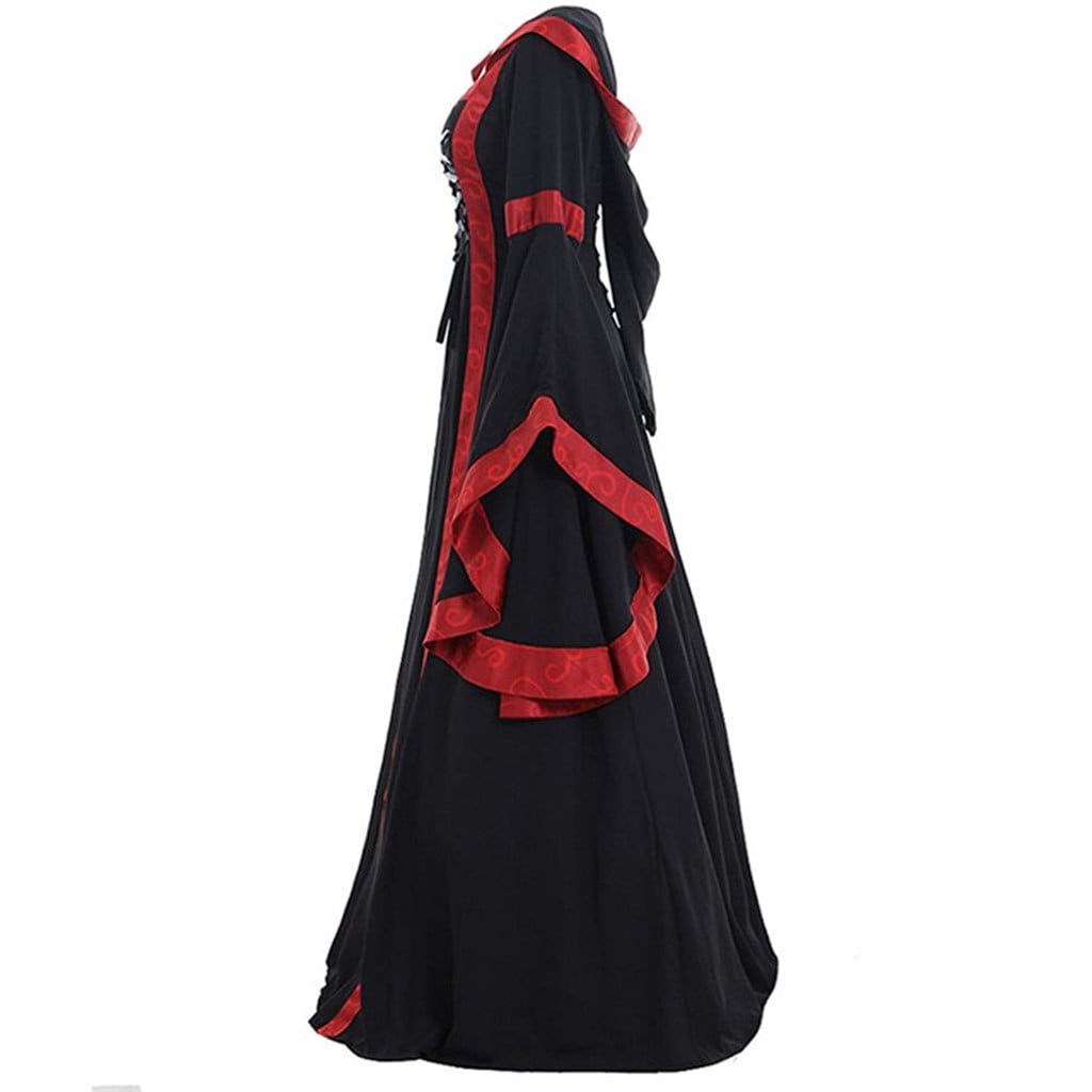 Jiyugala Dress for Women Vintage Medieval Length Floor Dress Gothic ...