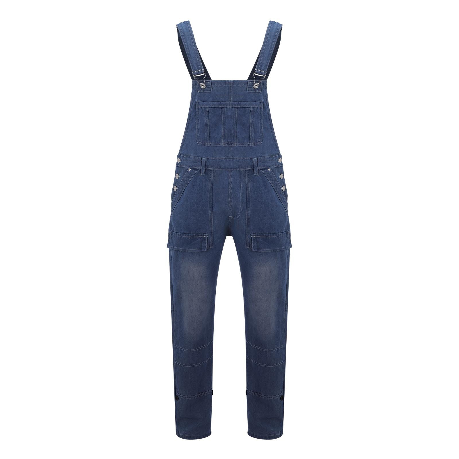 Clearance 2024!Mens Jeans Versatile Overalls Denim Suspenders Fashion ...