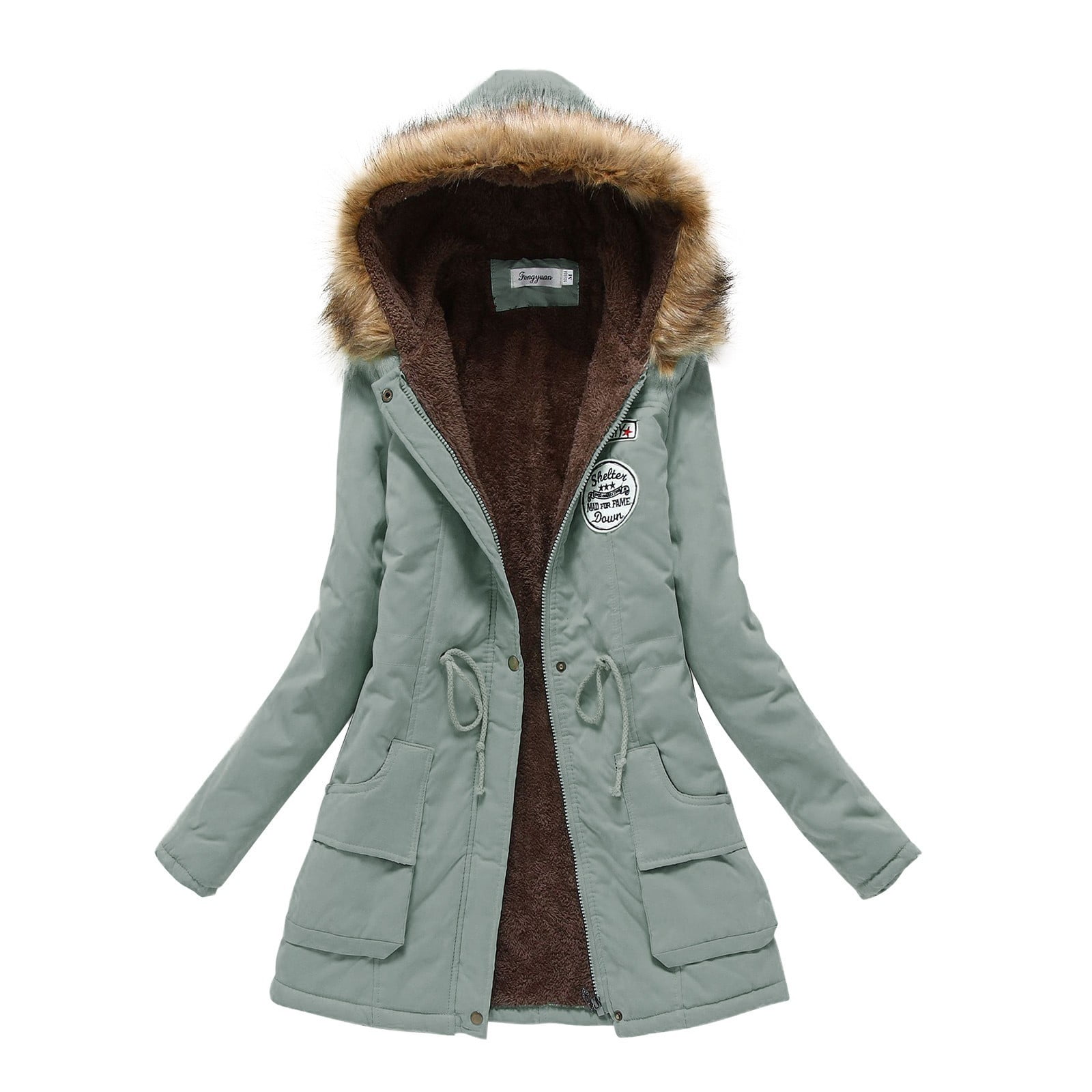 Clearance 2024!Plus Size Winter Coats for Women Warm Thickened Overcoat ...
