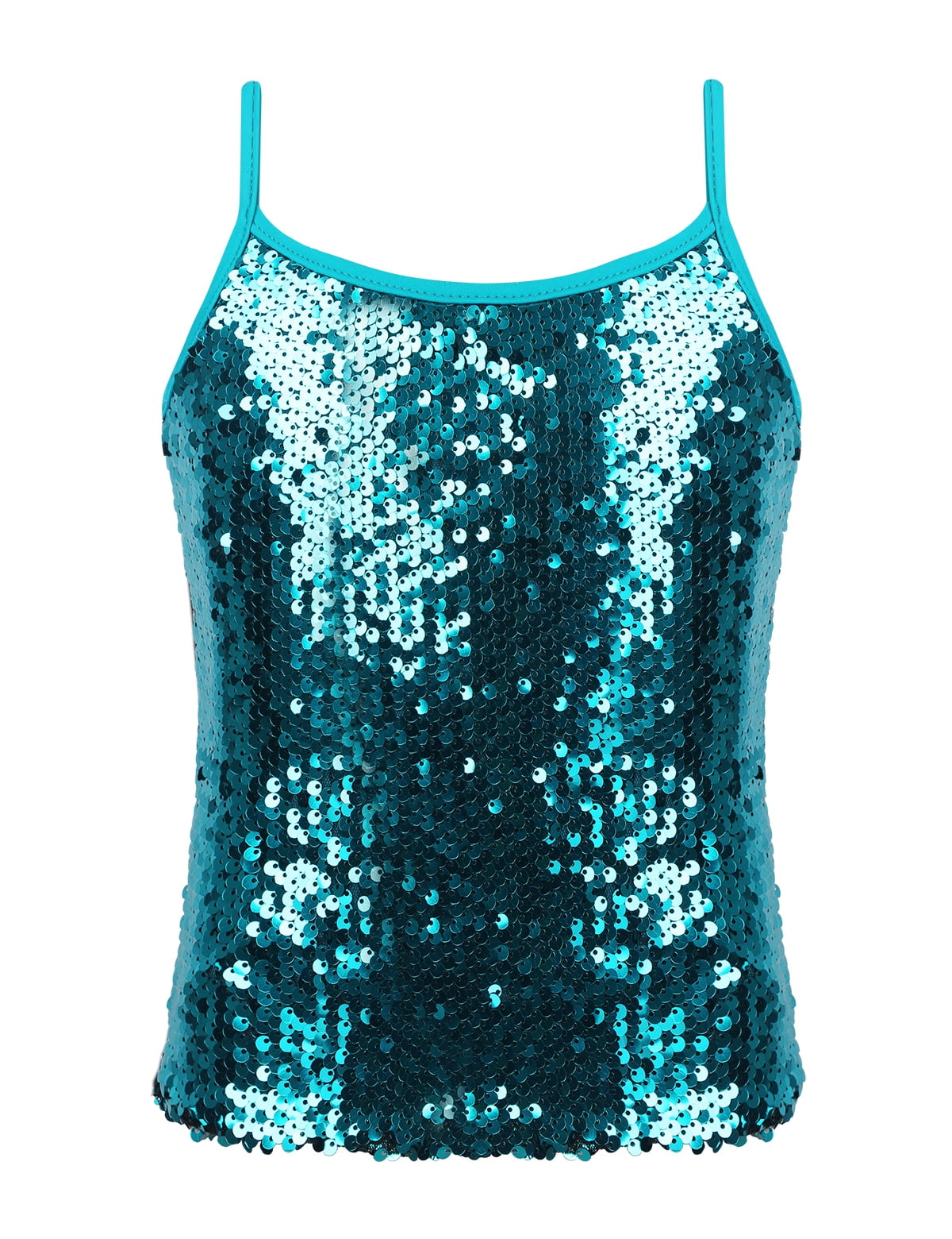 Jizyo Big Girls Sparkly Sequins Tank Top Camisole with Adjustable ...