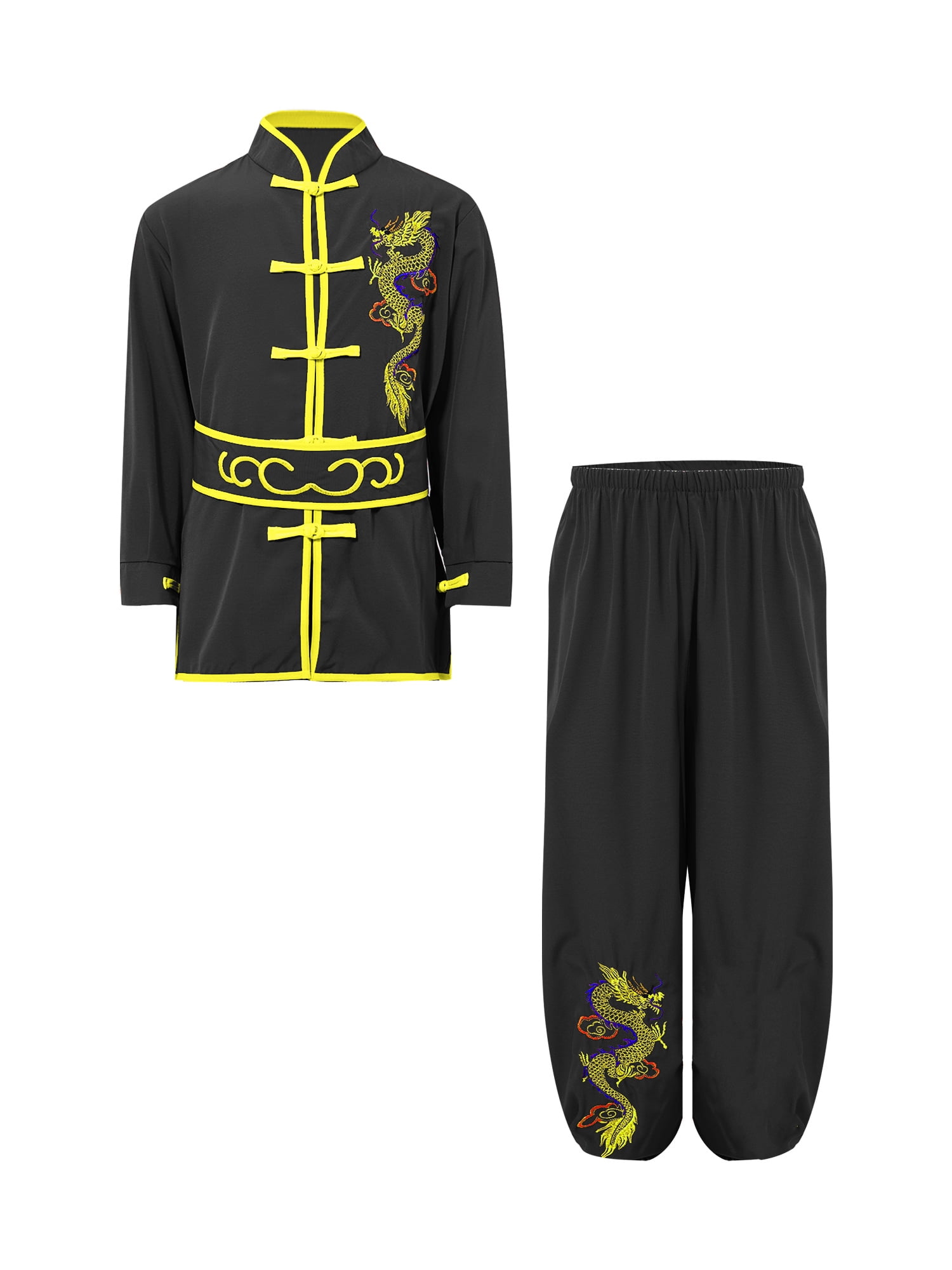 Jizyo Kids Boys Kung Fu Uniform Set Traditional Chinese Embroidered Tai ...