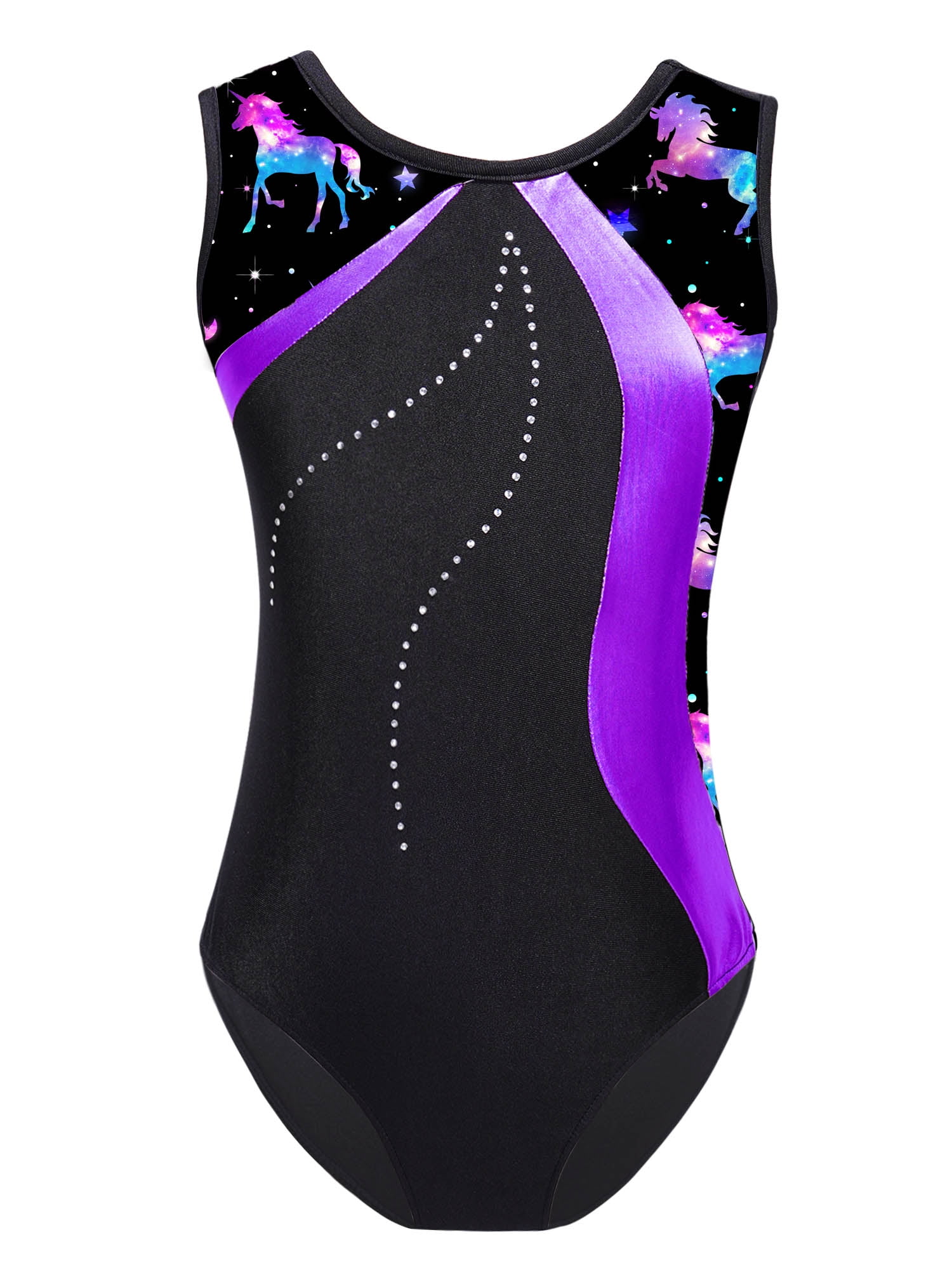 Jizyo Kids Girls Shiny Metallic Ballet Dance Unitards Sleeveless Color ...