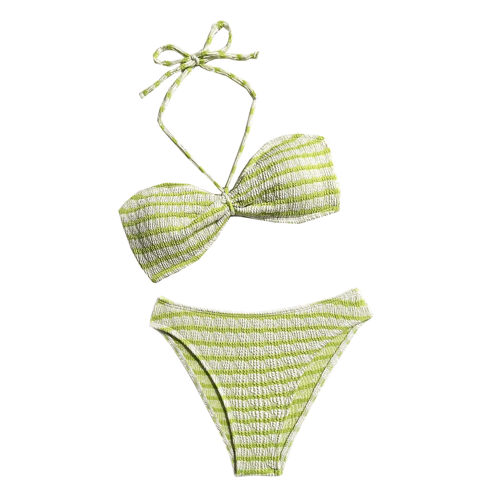 Jjayotai No Boundaries Women's Striped Halter Bathing Suit, Colorblock ...