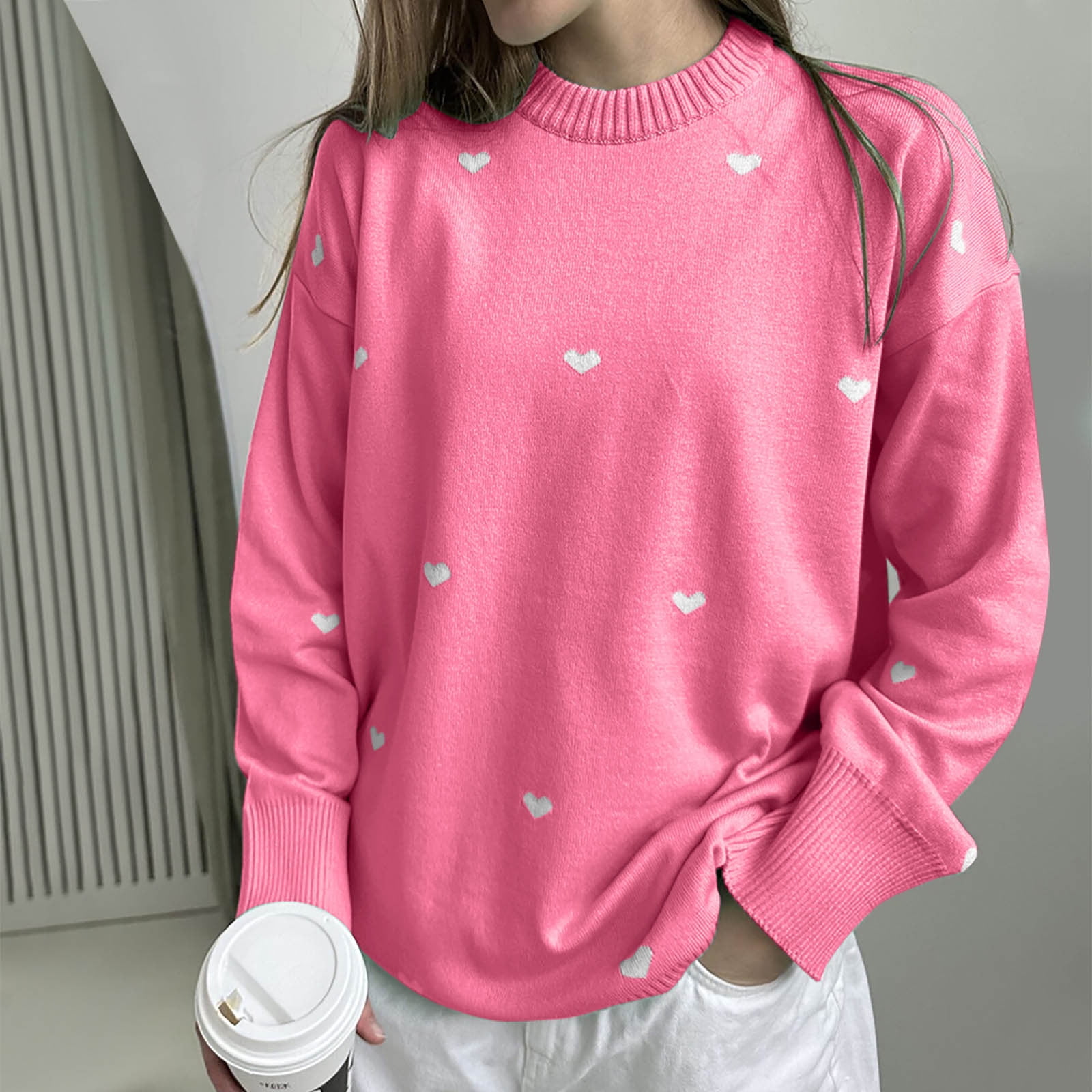 Jjayotai Cute Pullover Sweaters for Women, Y2k Oversized Crewneck ...