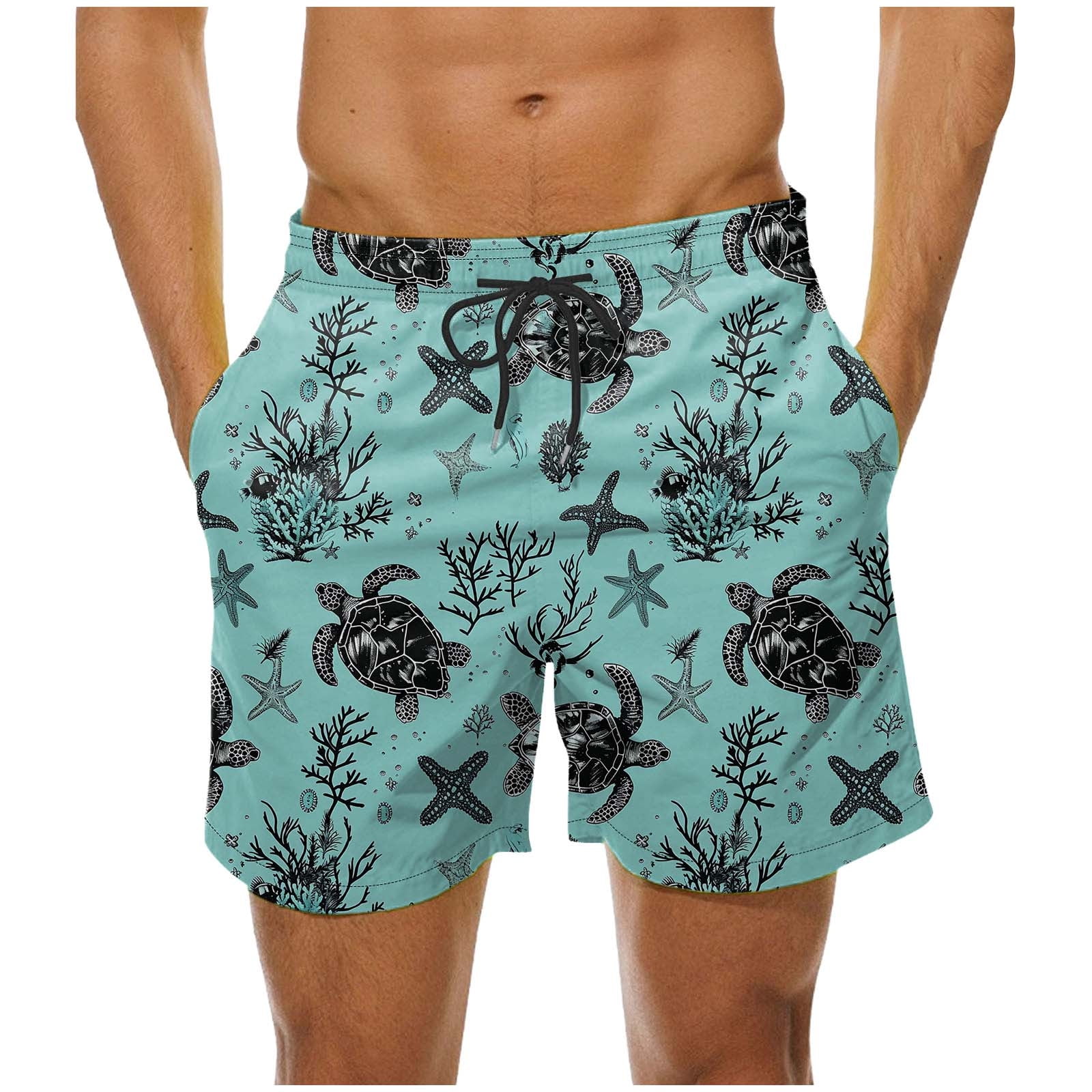 Jjayotai George Shorts Men Above the Knee, Men's Swim Trunks, Beach ...